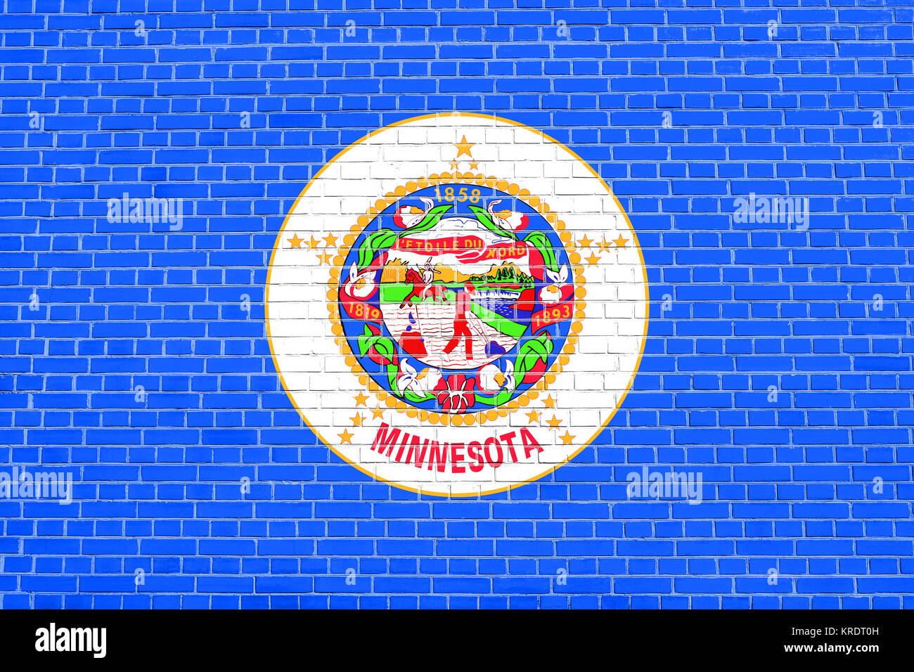 Flag of Minnesota on brick wall texture background Stock Photo - Alamy