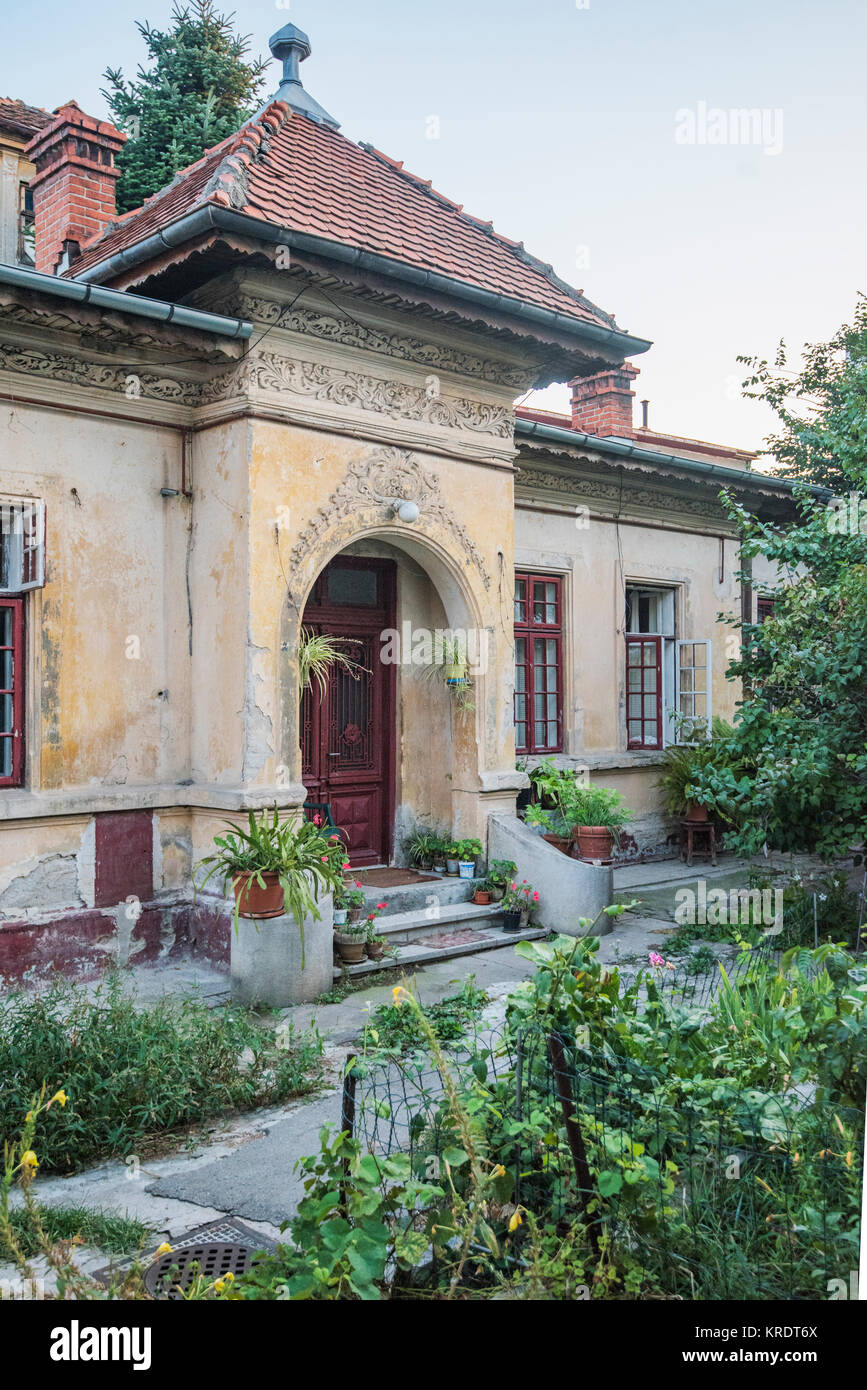 Old and abandoned building with valuable architecture in Bucharest ...
