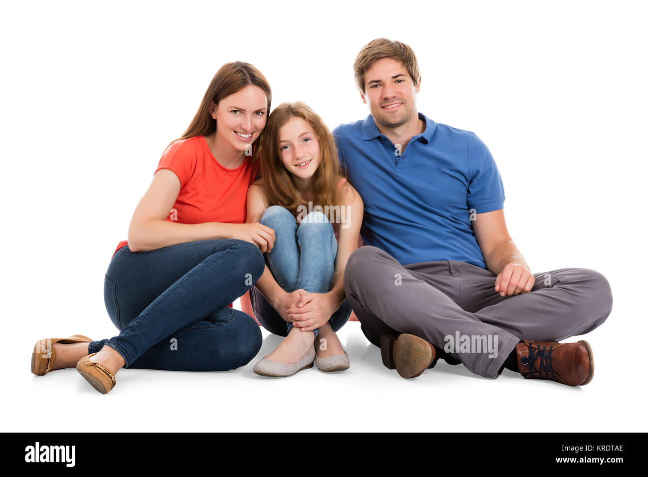 Family Sitting Together Stock Photo - Alamy