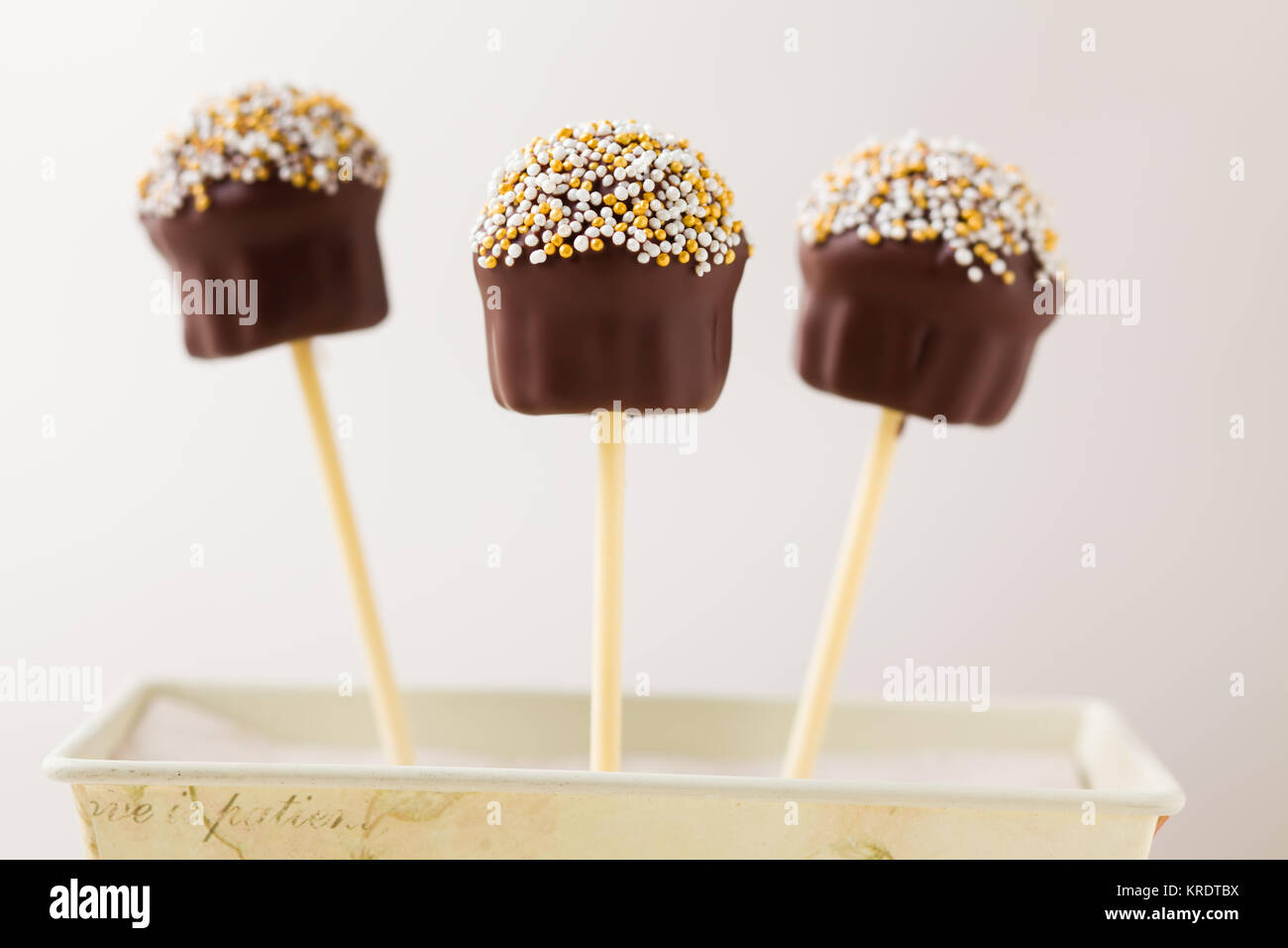 Chocolate cake pops Stock Photo - Alamy