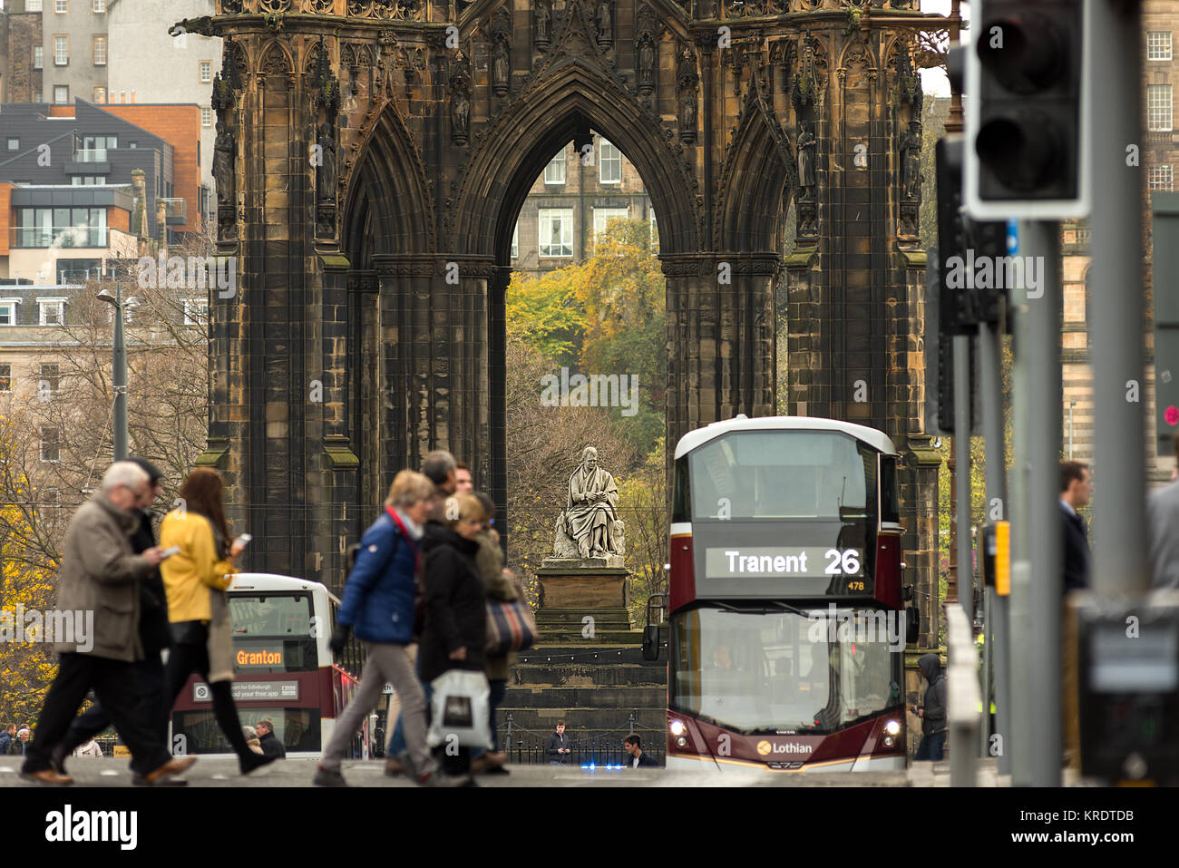 Seater writer Sir Walter Scott statue at the Scott Monument on Princess ...