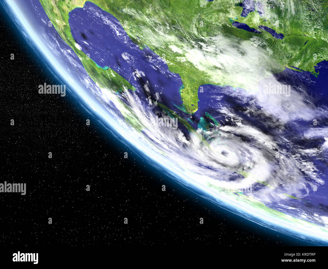 Hurricane satellite view Stock Photo - Alamy