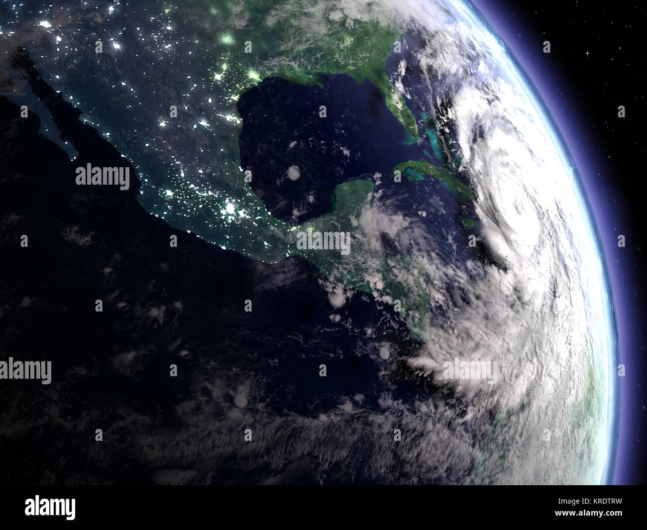 Hurricane at night Stock Photo - Alamy