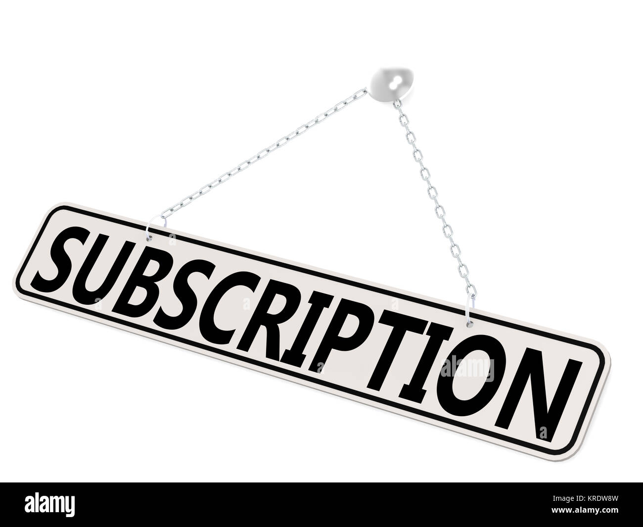 Subscription banner isolated on white Stock Photo - Alamy