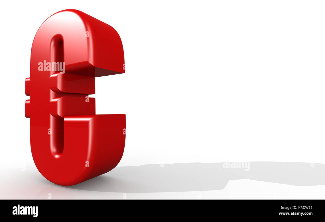 Red Euro sign Stock Photo - Alamy