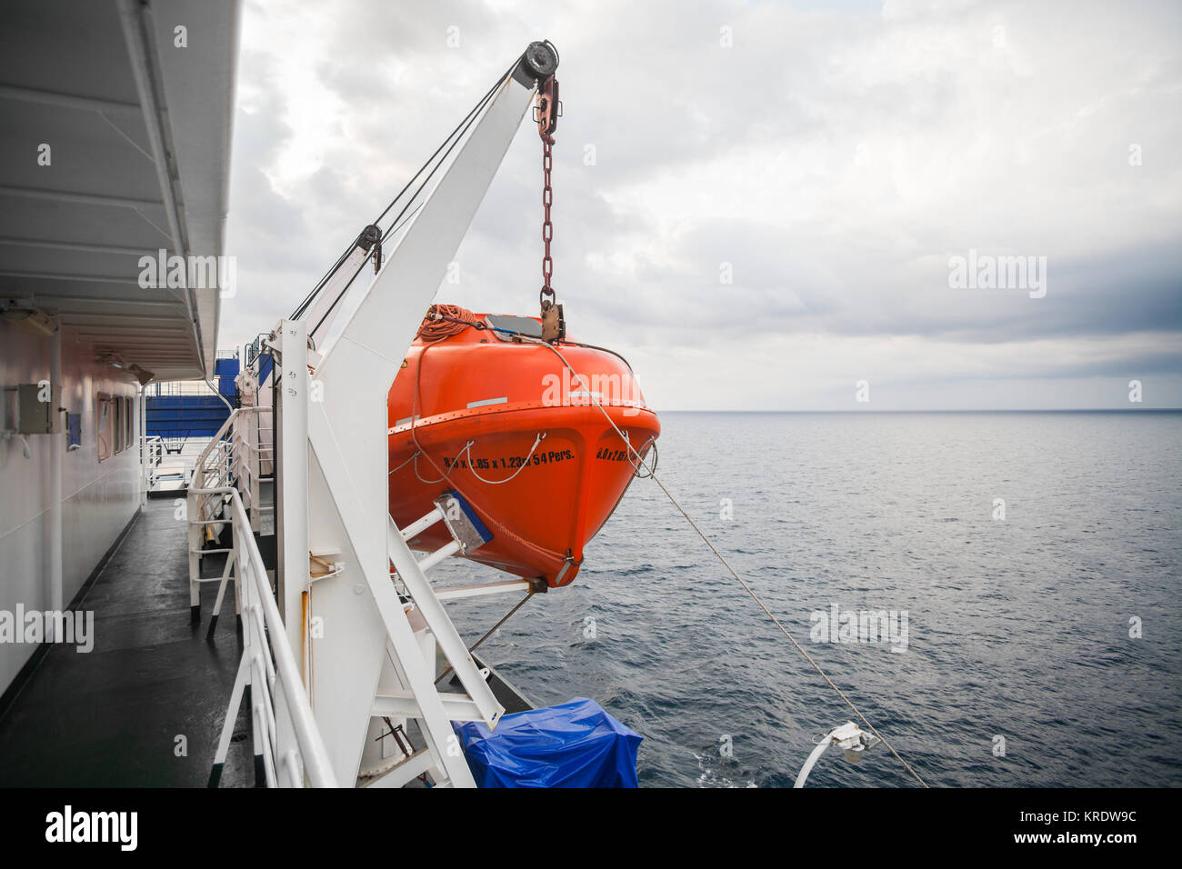 Orange lifeboat image Stock Photo - Alamy