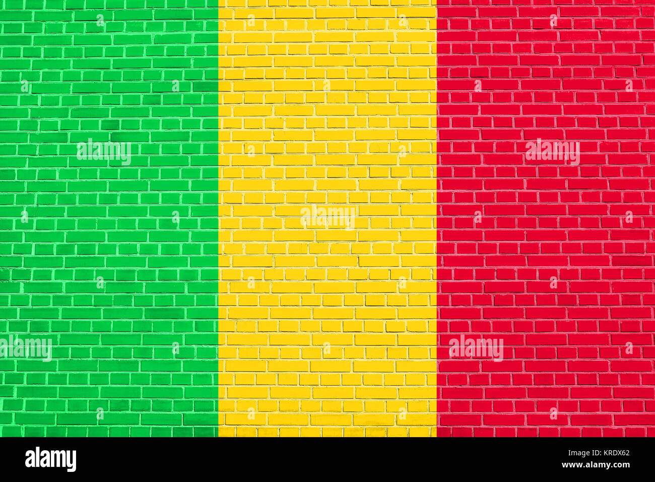 Flag of Mali on brick wall texture background Stock Photo - Alamy