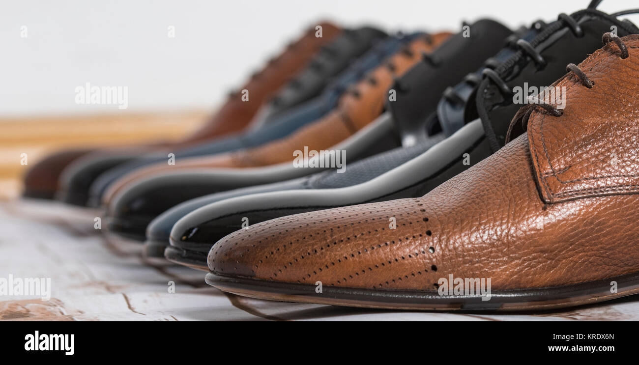 Men shoes collection - different models and colors Stock Photo - Alamy