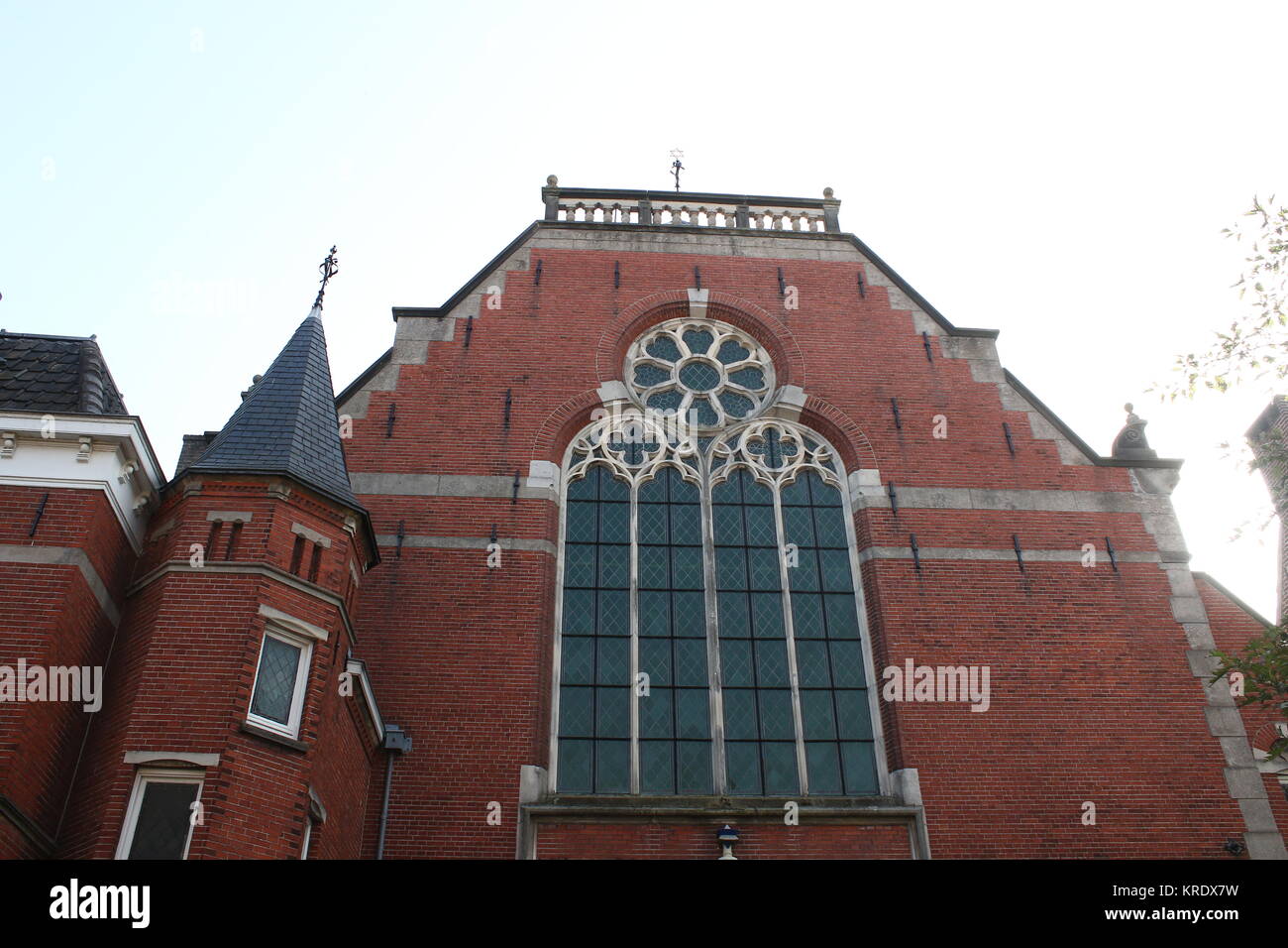 Facade of the late 19th century Jewish synagogue at Samuel Hirschstraat ...