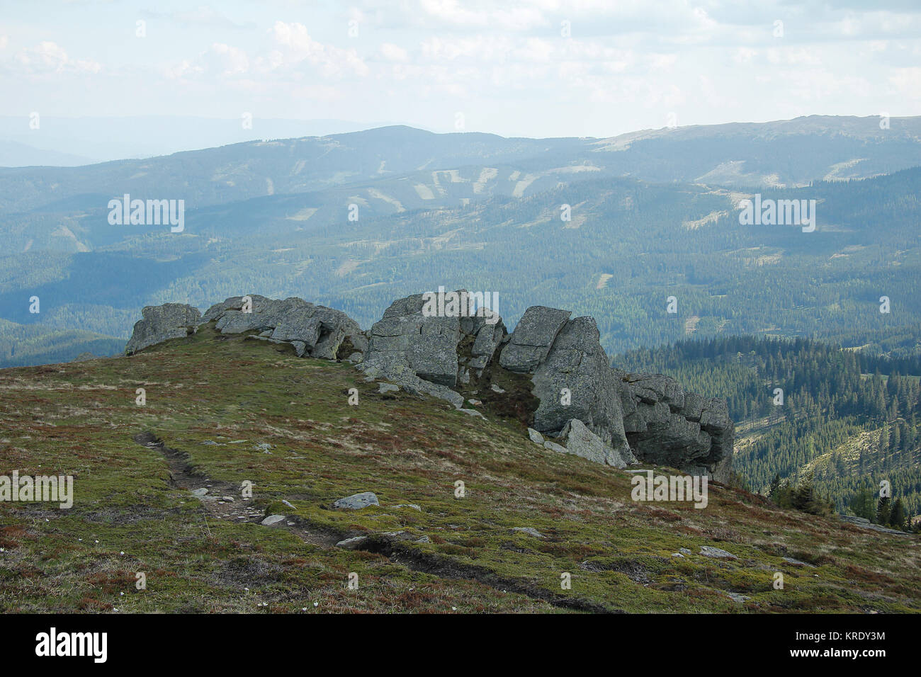 rock in the summer on a mountain pasture Stock Photo - Alamy