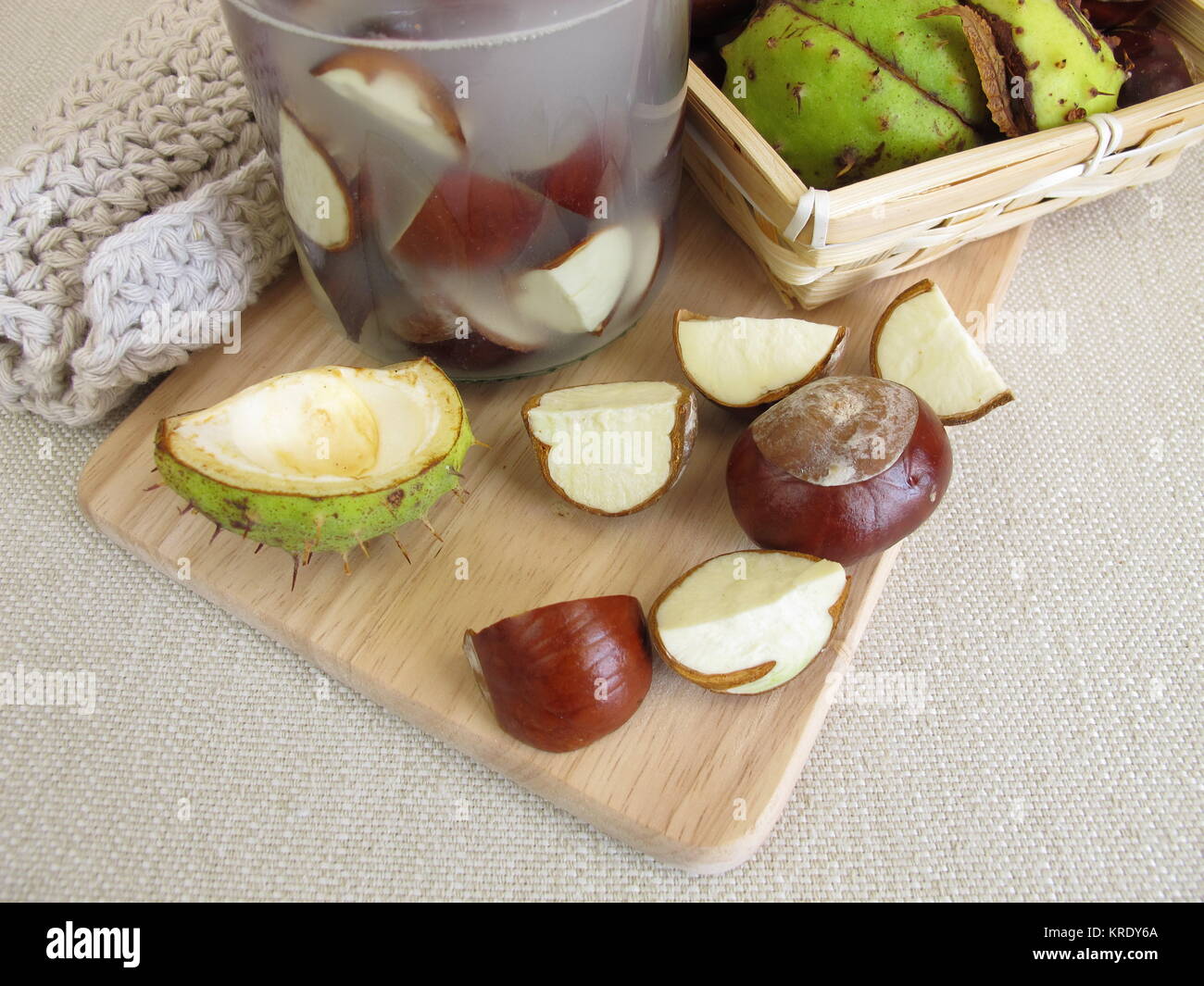 homemade chestnut detergent Stock Photo - Alamy