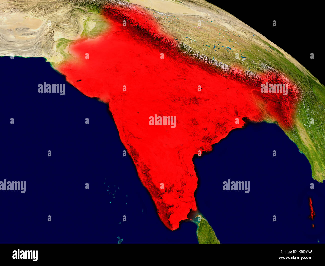 Physical map of india hi-res stock photography and images - Alamy