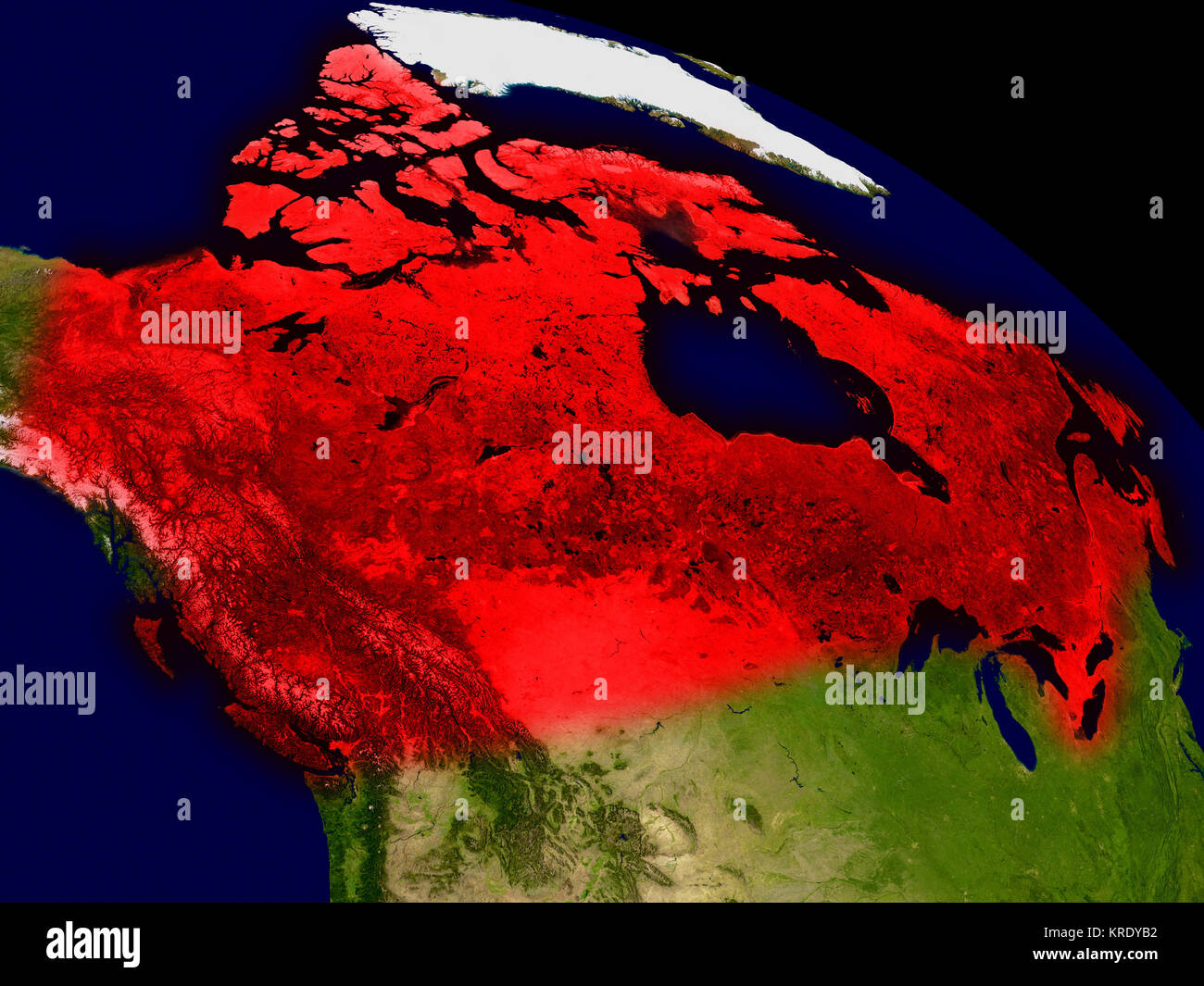 Canada from space Stock Photo - Alamy