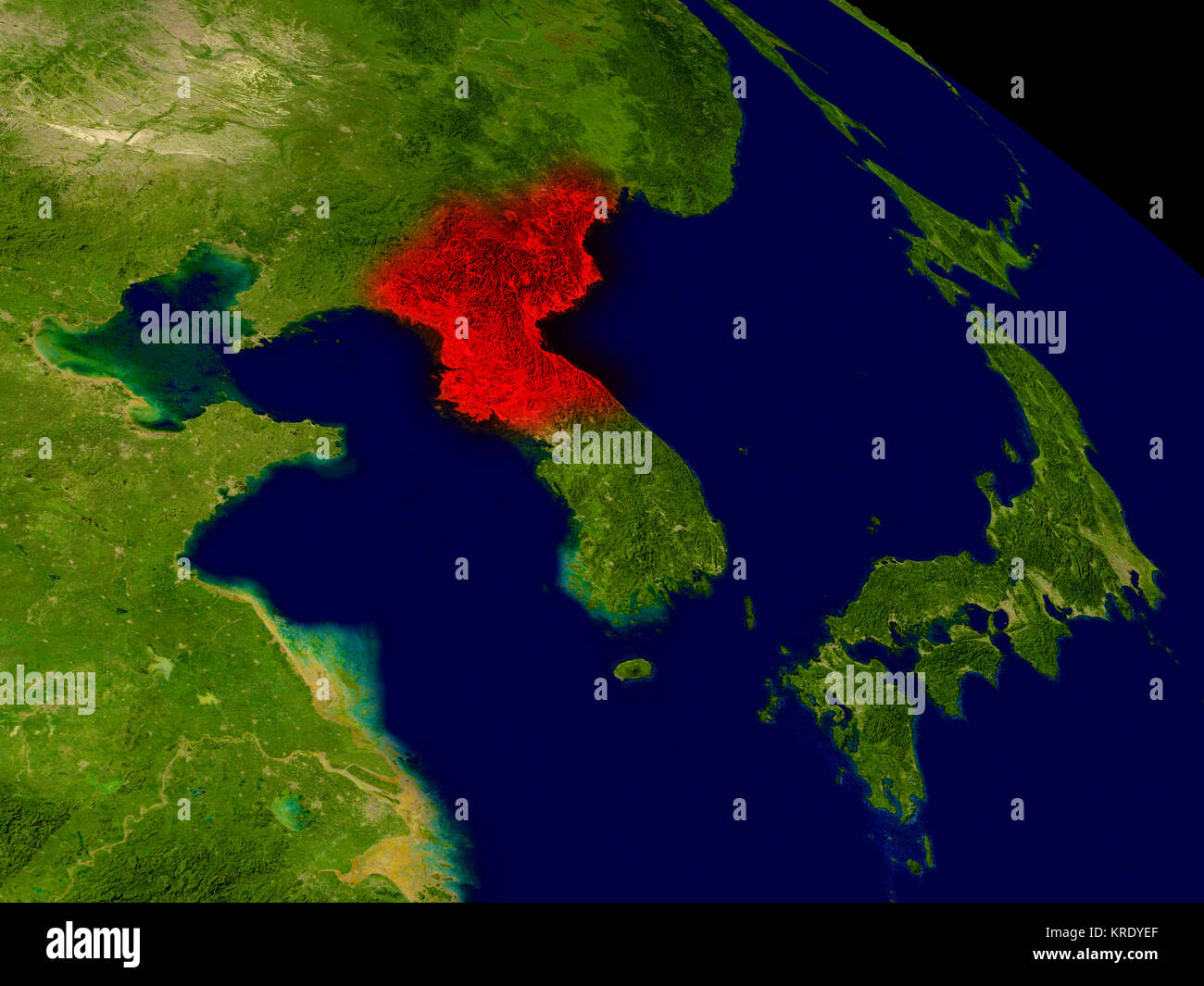 Map satellite geography korea hi-res stock photography and images - Alamy