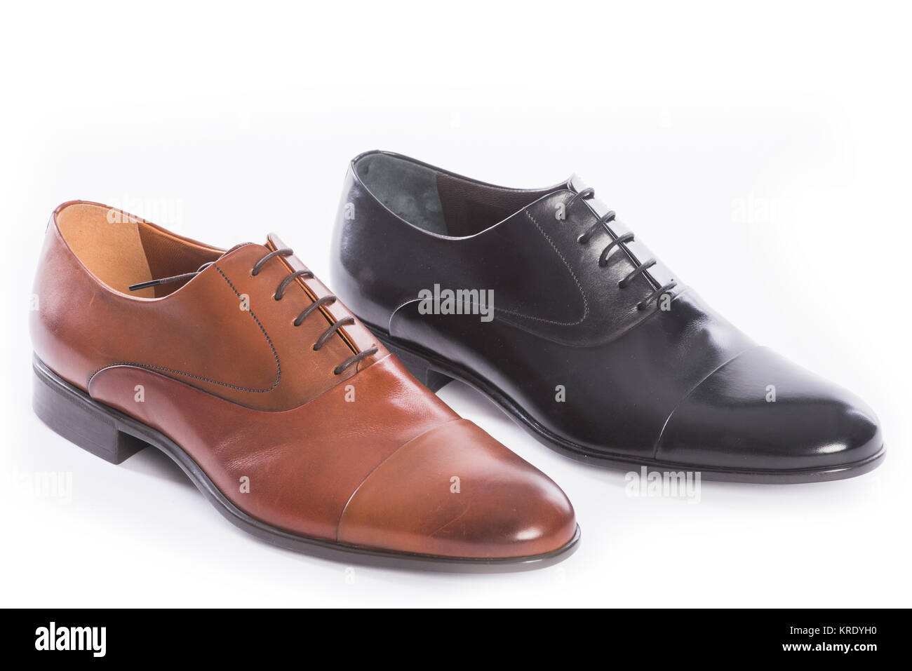 Men shoes collection - different color shoes on a white background ...