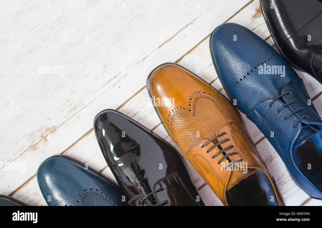 Men shoes collection - different models and colors Stock Photo - Alamy
