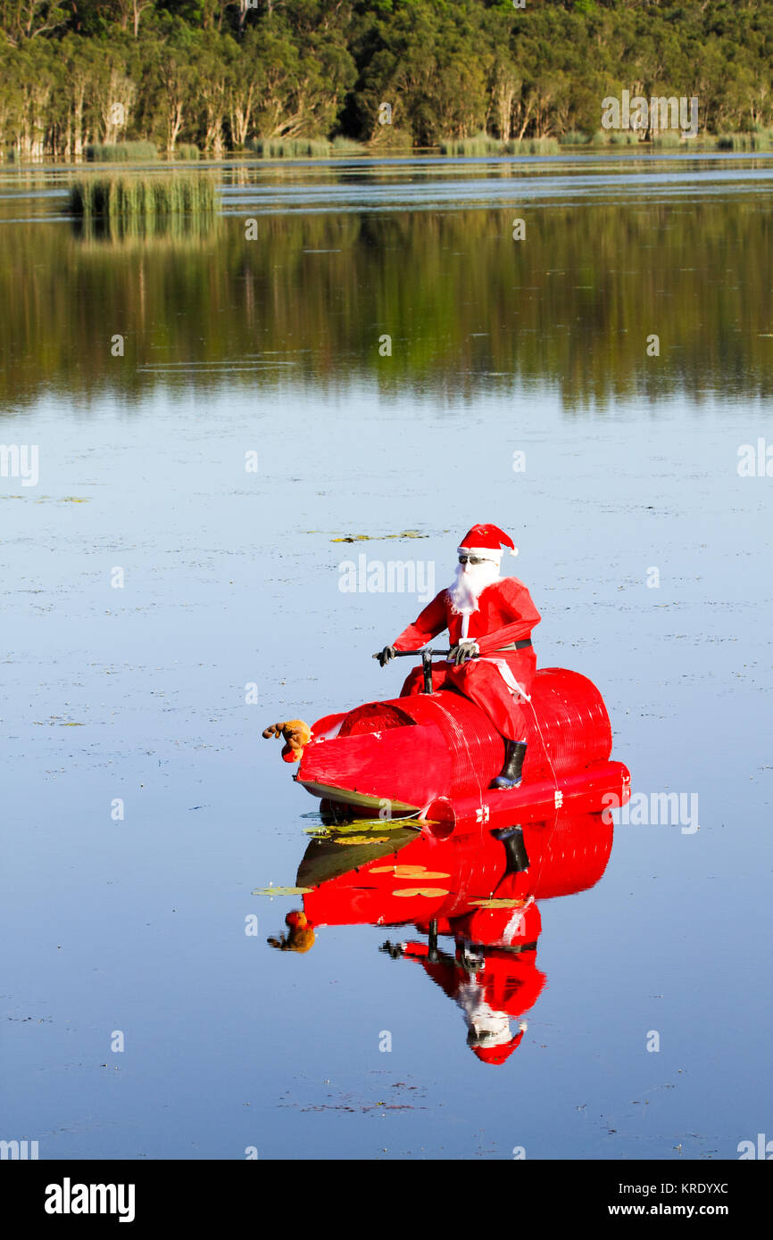 Santa Claus boating on the Sunshine Coast of Queensland, Australia ...