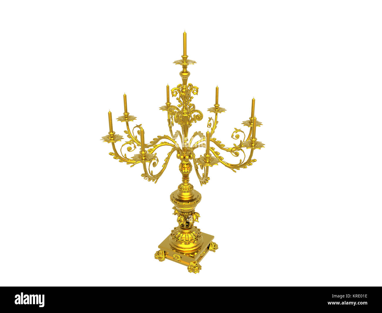 exempted golden candelabra Stock Photo - Alamy