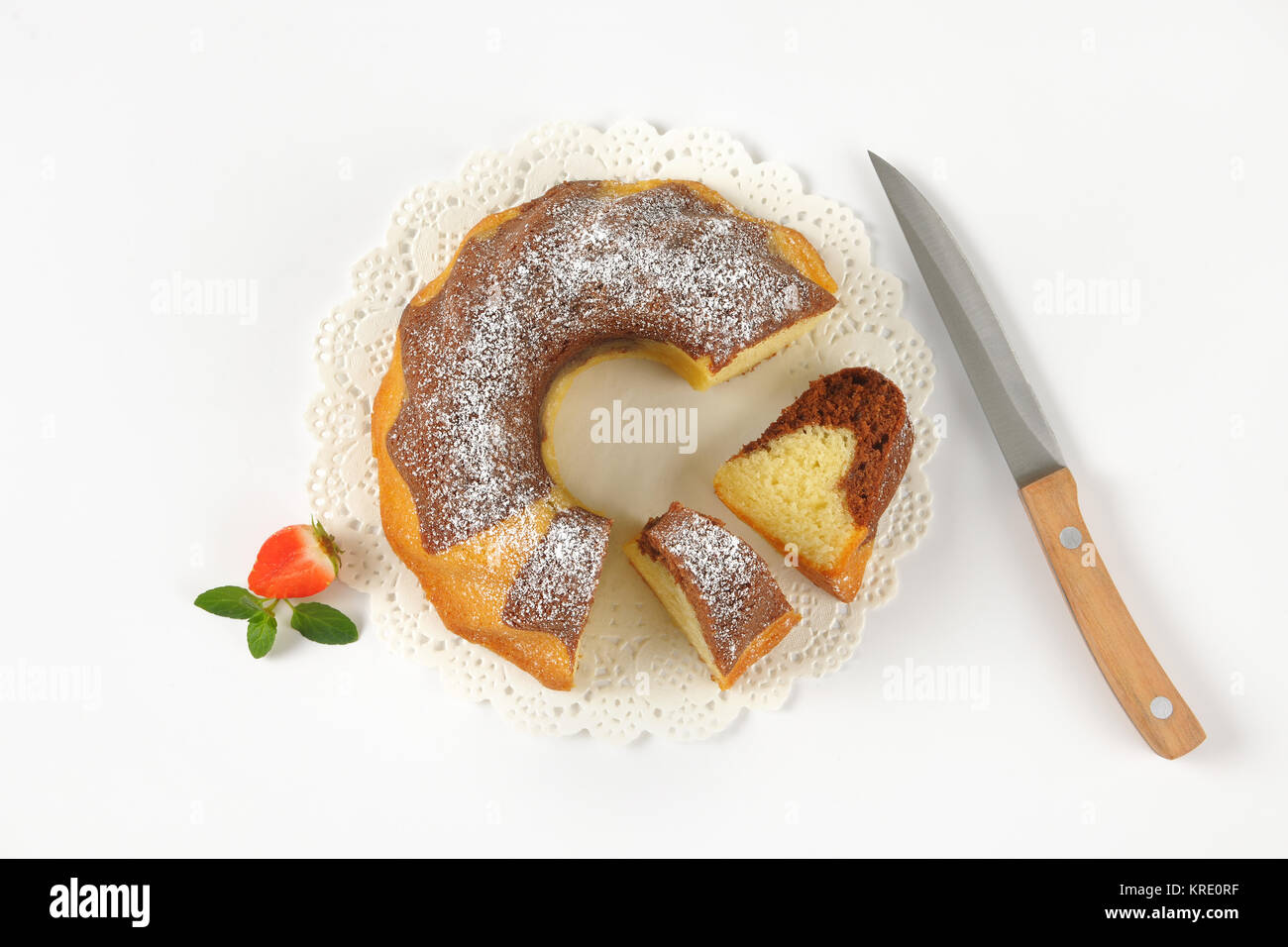 sliced marble bundt cake Stock Photo - Alamy