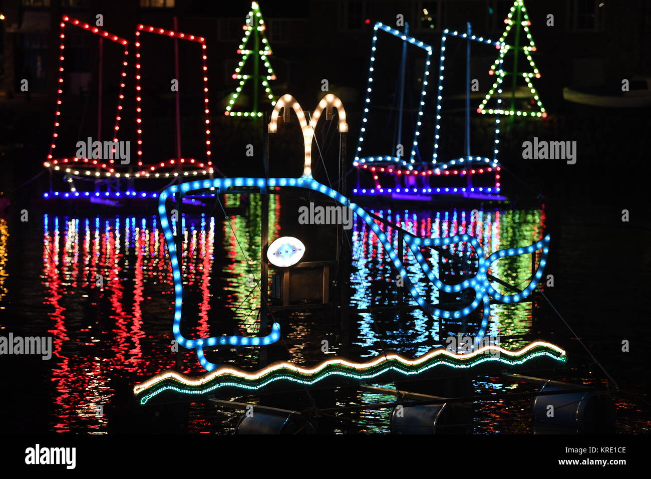 Mousehole Christmas Lights 18th Decemebr 2017 Stock Photo - Alamy