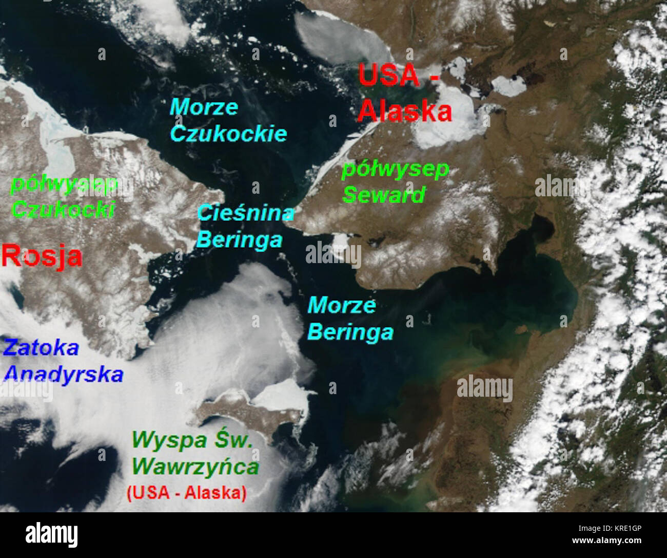 Bering strait map hi-res stock photography and images - Alamy