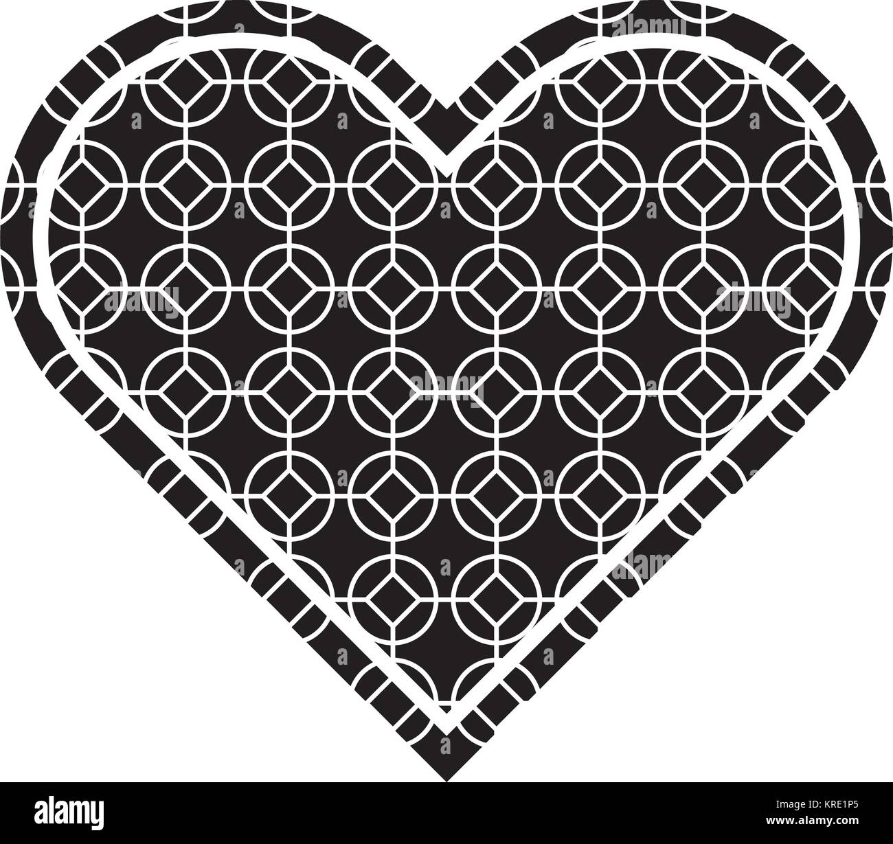 heart love rounded and rhombus style pattern Stock Vector Image & Art ...