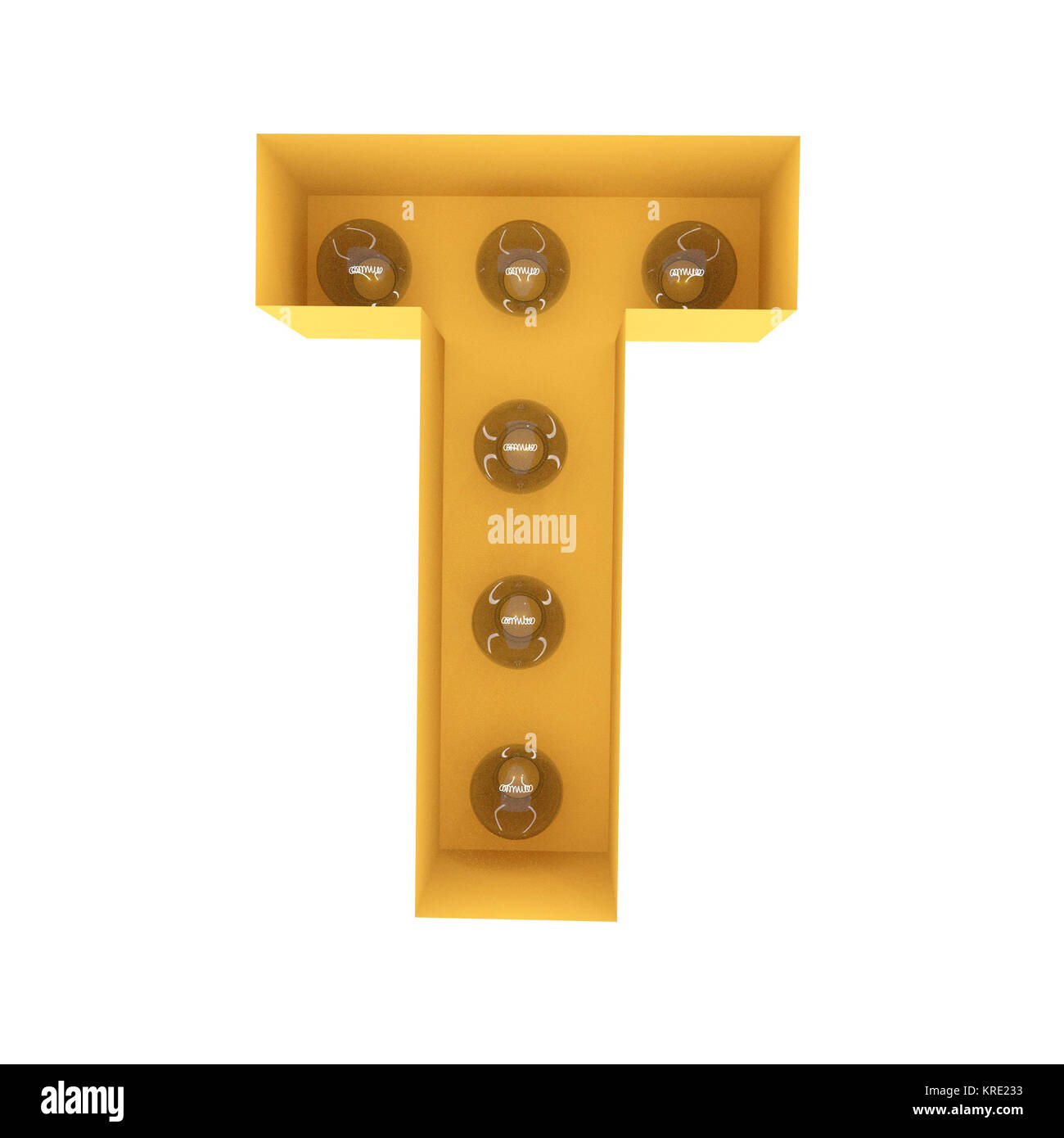 Letter T light sign yellow vintage. 3D rendering Stock Photo - Alamy