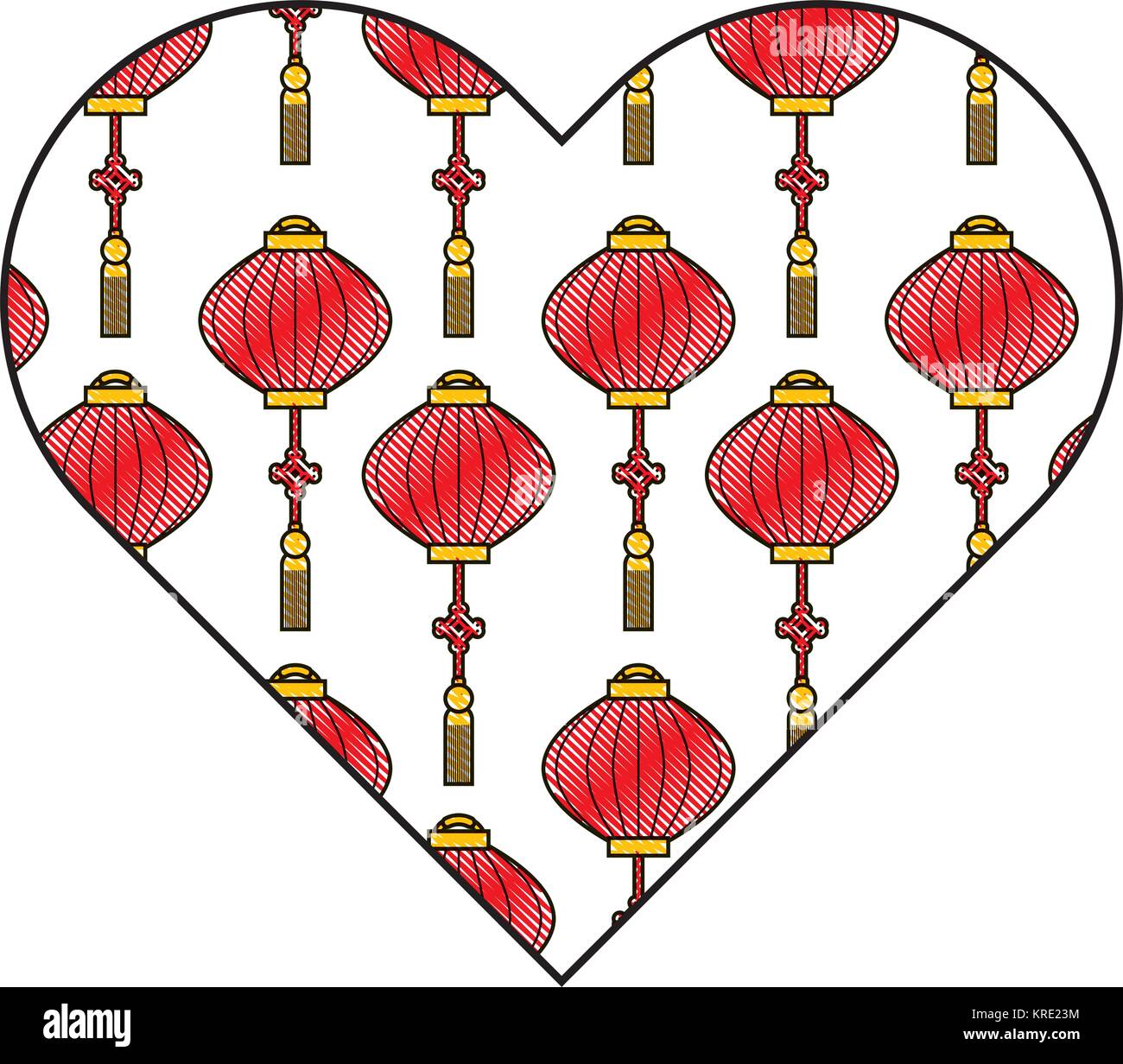 Chinese lantern heart Stock Vector Images - Alamy