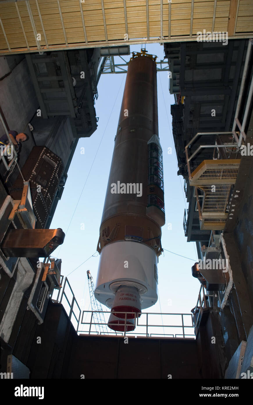 First stage oft an Atlas V put into position in the Vertical ...