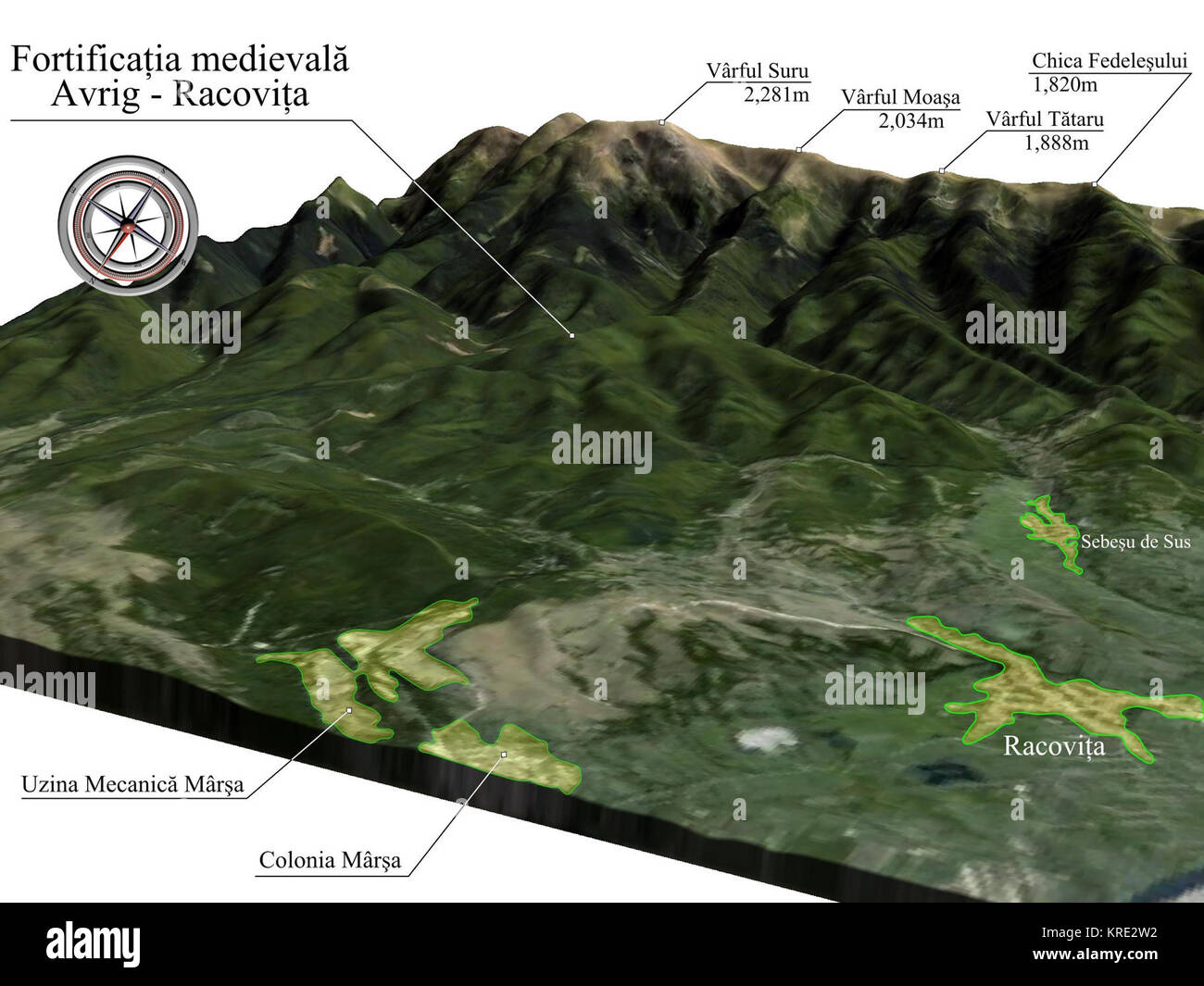 Fortificatia medievala Avrig - Racovita Stock Photo - Alamy