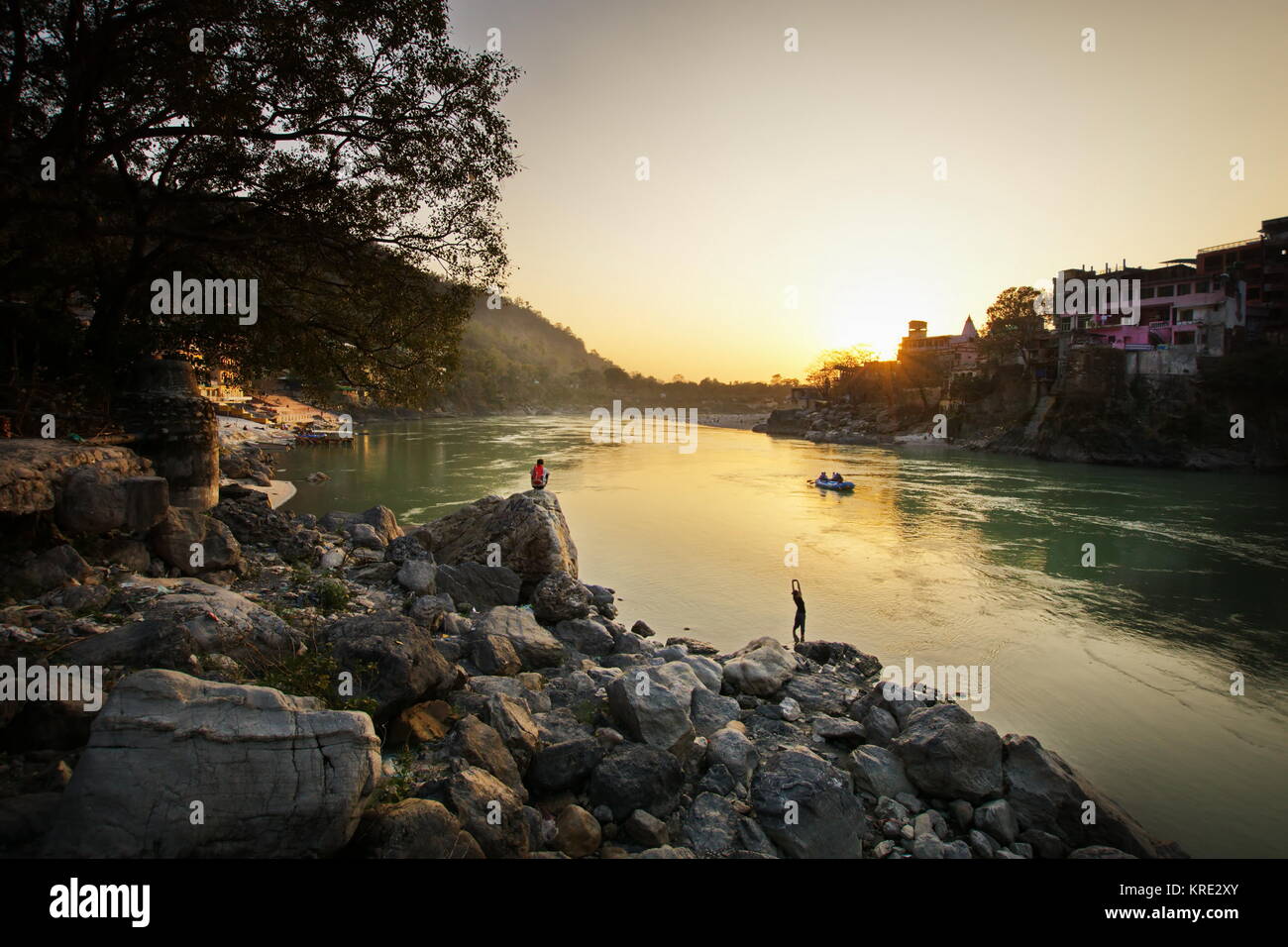 Ram Jula Laxman Jhoola Rishikesh India, Ganges river valley Stock Photo ...