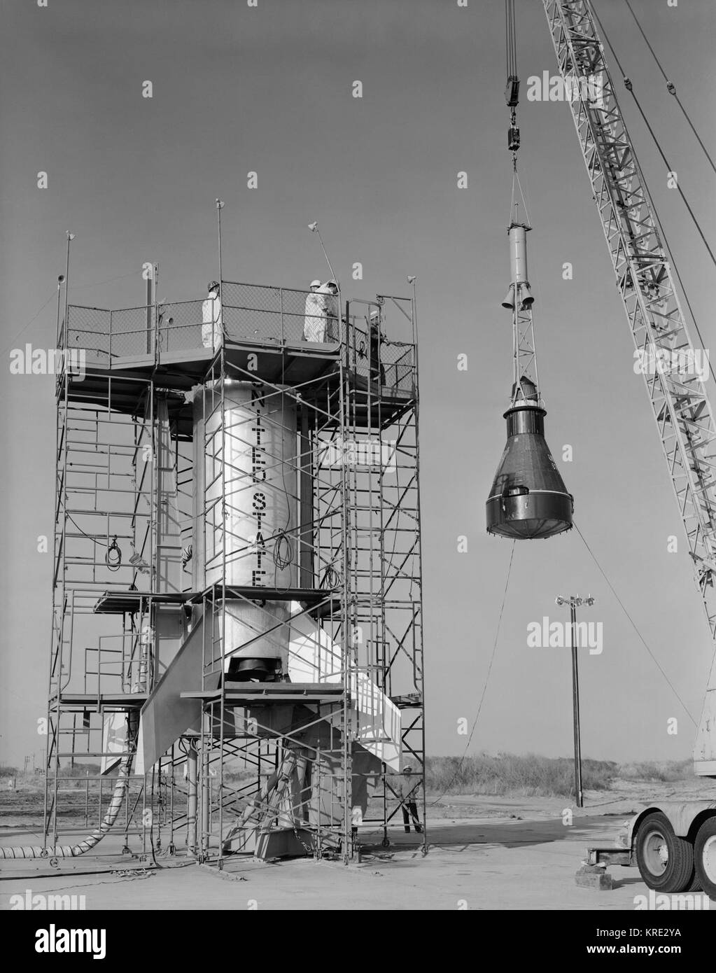 Little Joe 5B capsule mating Stock Photo - Alamy