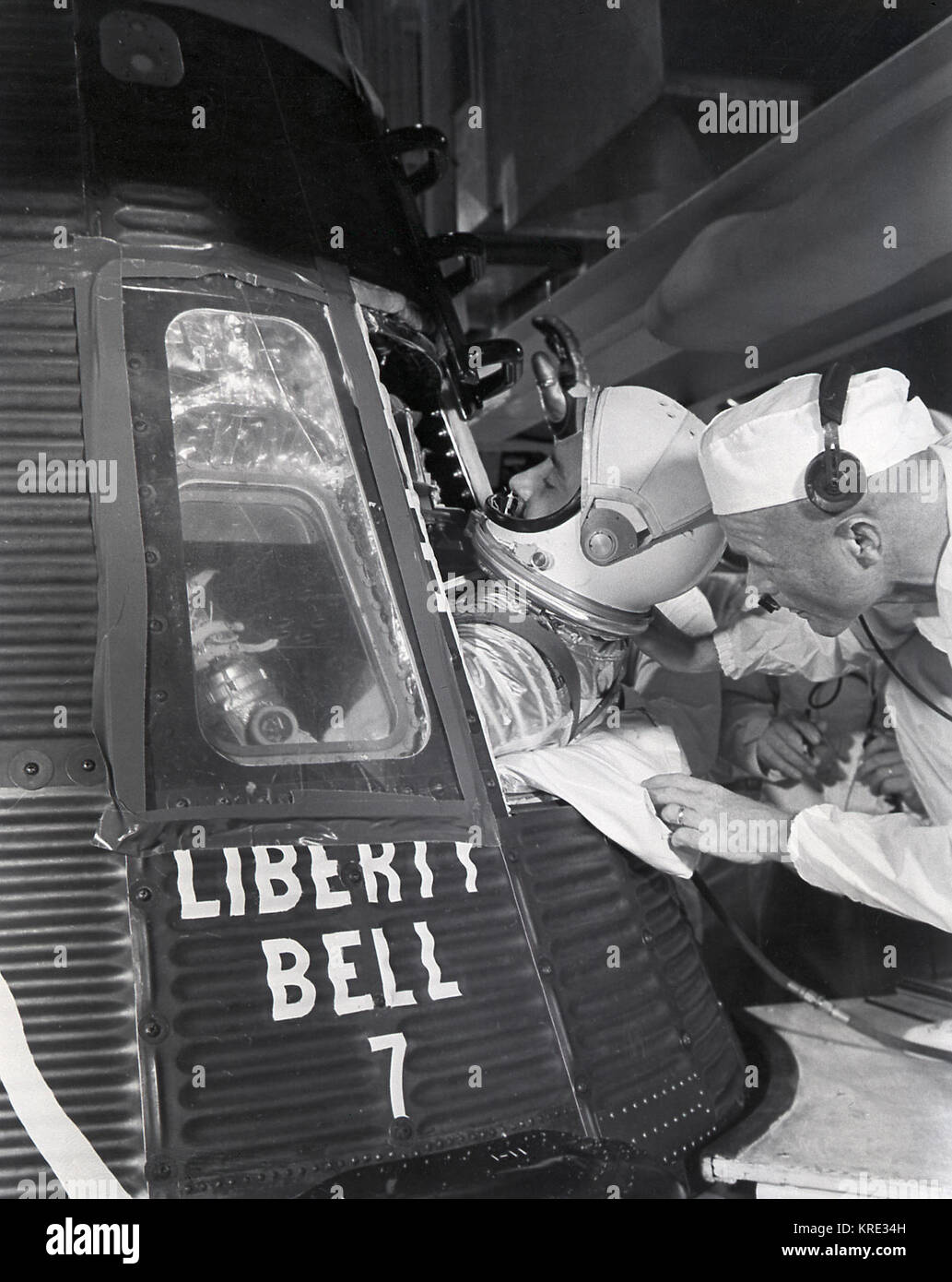 Astronaut Grissom, Vrgil entering Mercury-Redstone Capsule, Liberty ...