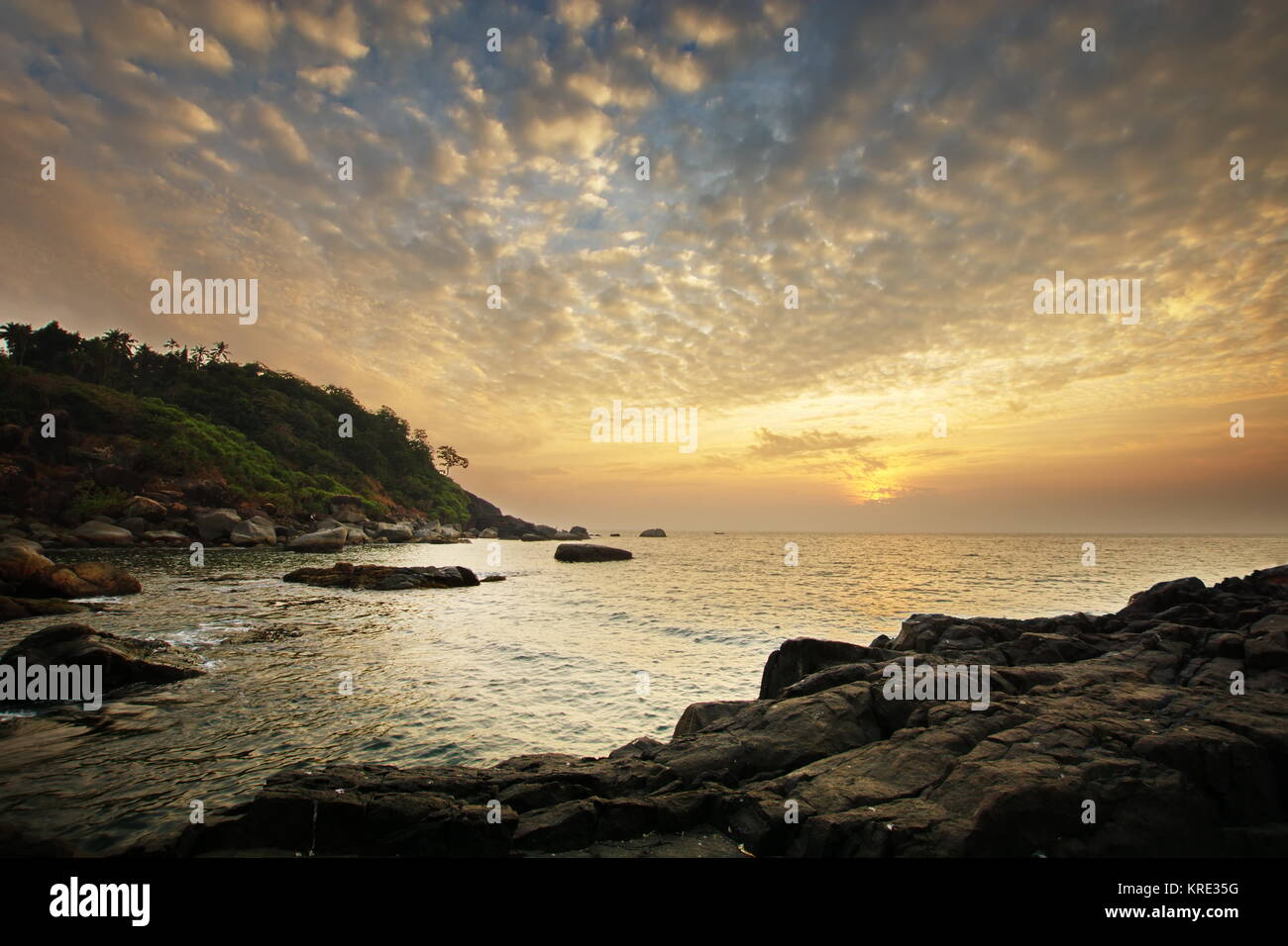 Palolem beach Southern Goa India seasisde landscape Stock Photo - Alamy
