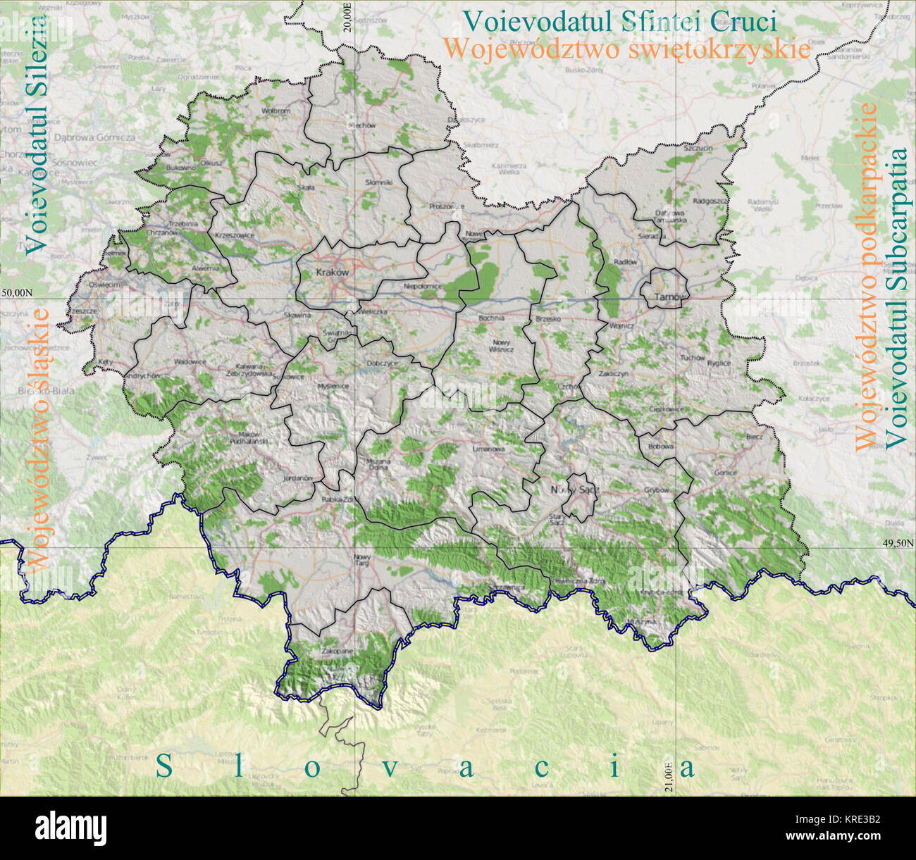 Harta de localizare Voievodatul PoloniaMica Stock Photo - Alamy