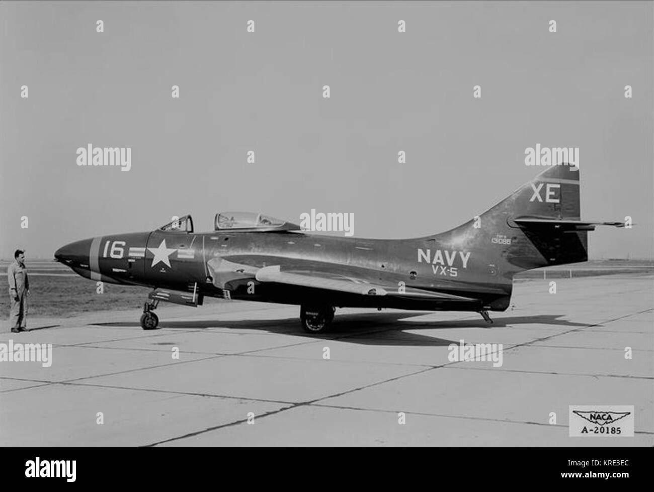 Grumman F9F-8 at NACA 1955 Stock Photo - Alamy