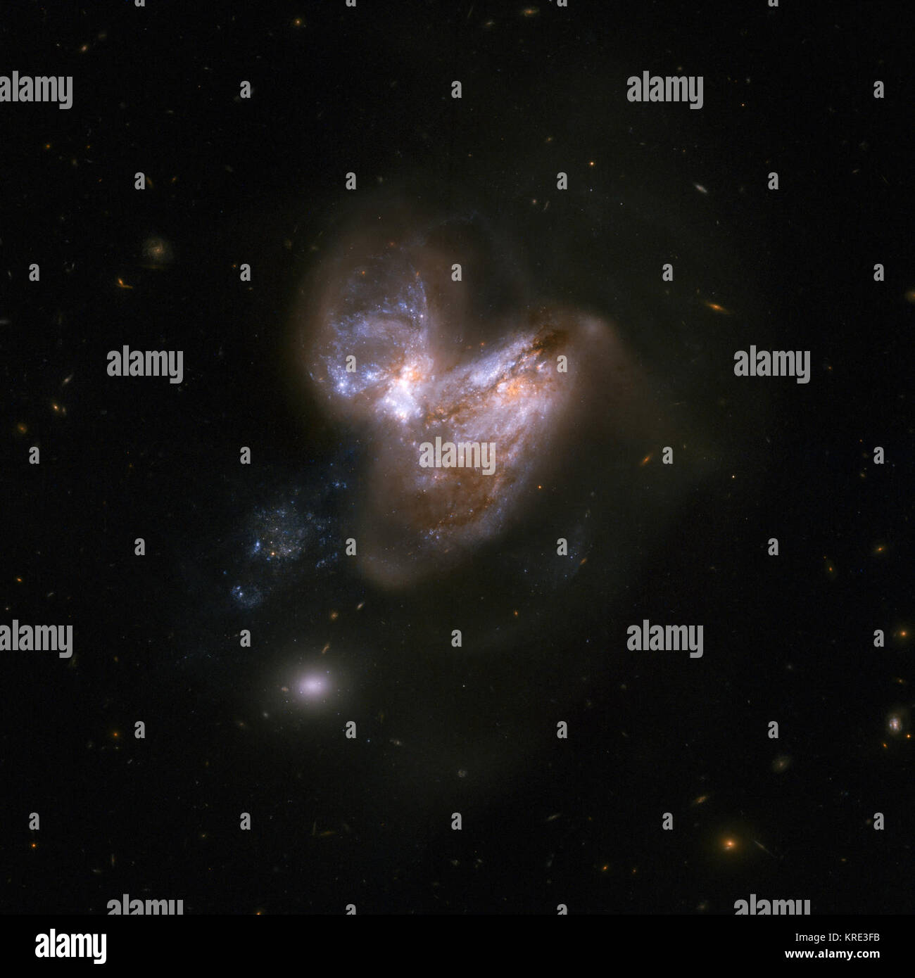 Hubble Interacting Galaxy NGC 3690 (2008-04-24 Stock Photo - Alamy