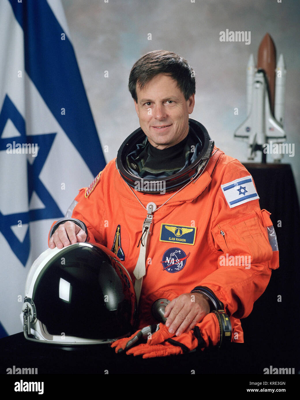 Ilan Ramon, NASA photo portrait in orange suit Stock Photo - Alamy
