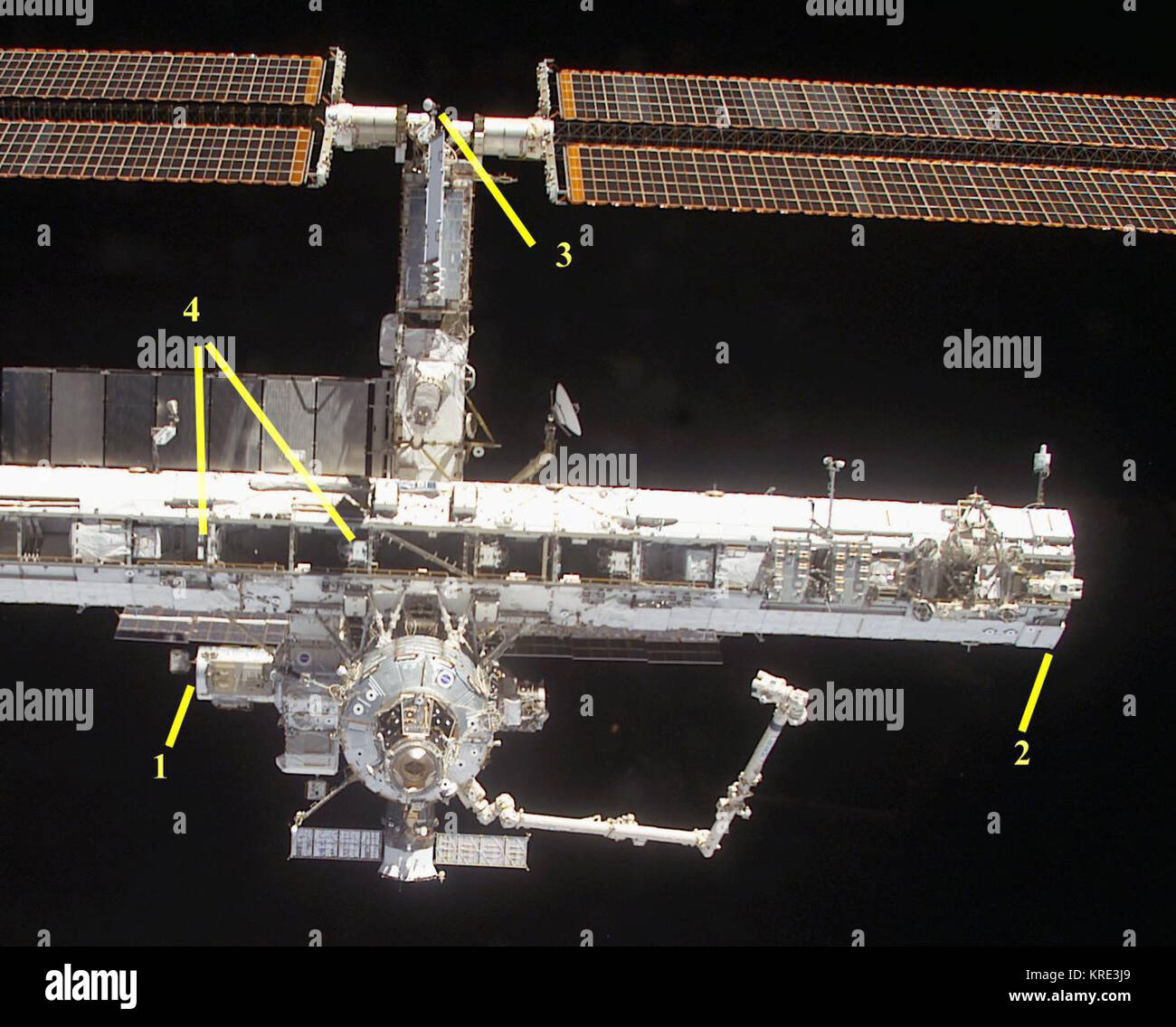 ISS eva 7 11 05 work Stock Photo - Alamy