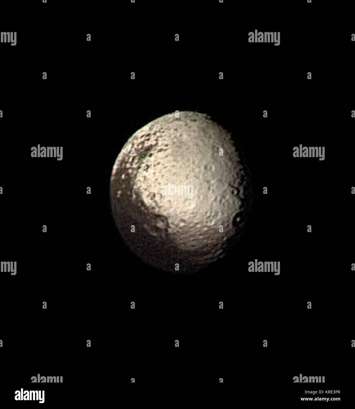 Iapetus by Voyager 2 Stock Photo - Alamy