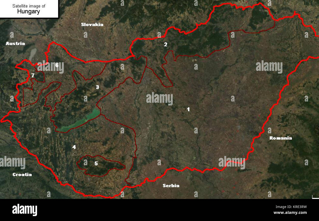 Hungary geo divided Stock Photo - Alamy