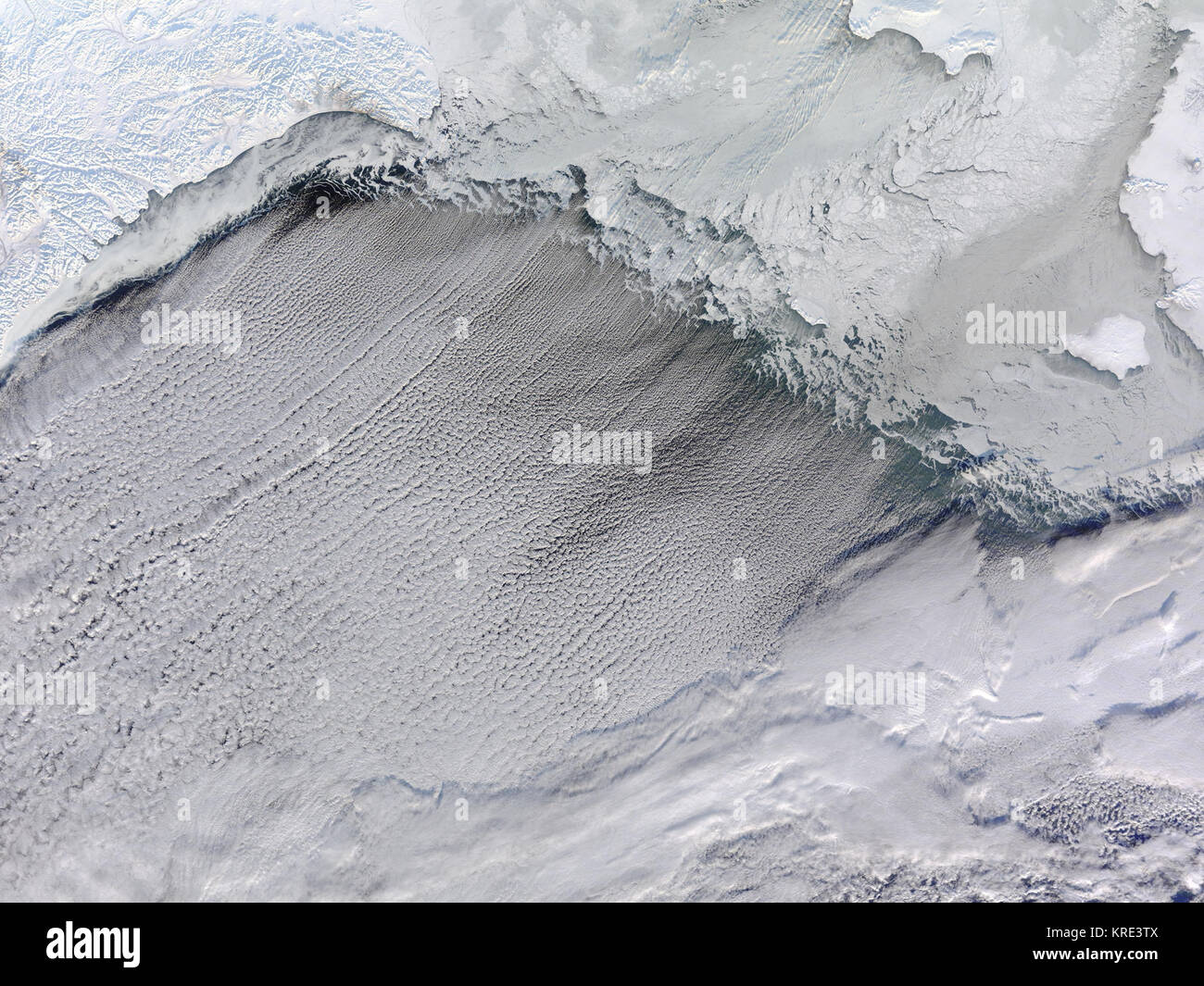 Ice and Clouds in the Bering Strait Stock Photo - Alamy