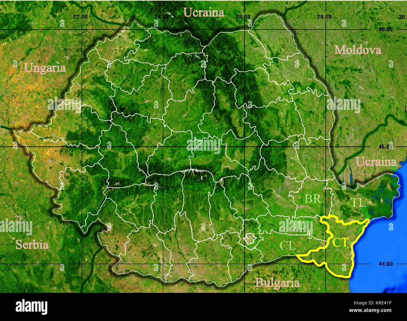 Judetul Constanta 3D map Stock Photo - Alamy