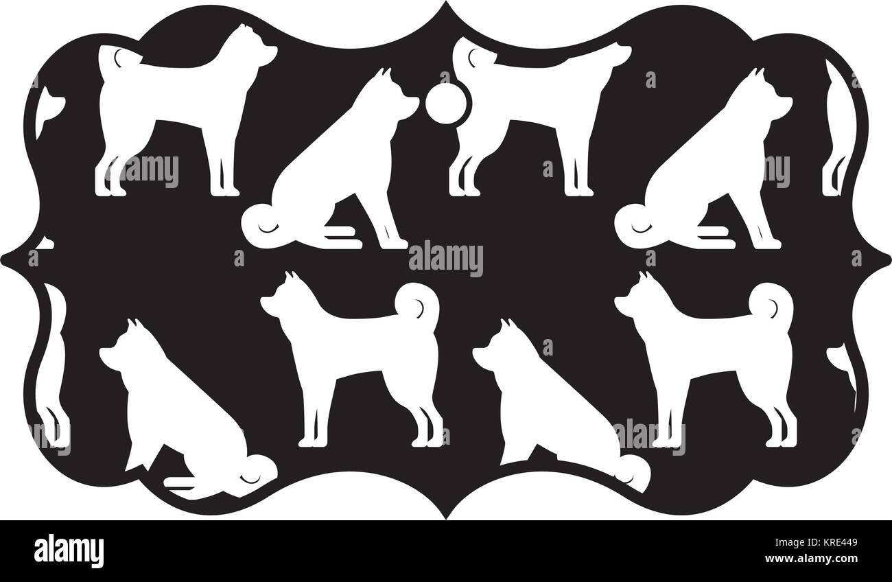 label classic chinese dog zodiac calendar pattern Stock Vector Image ...