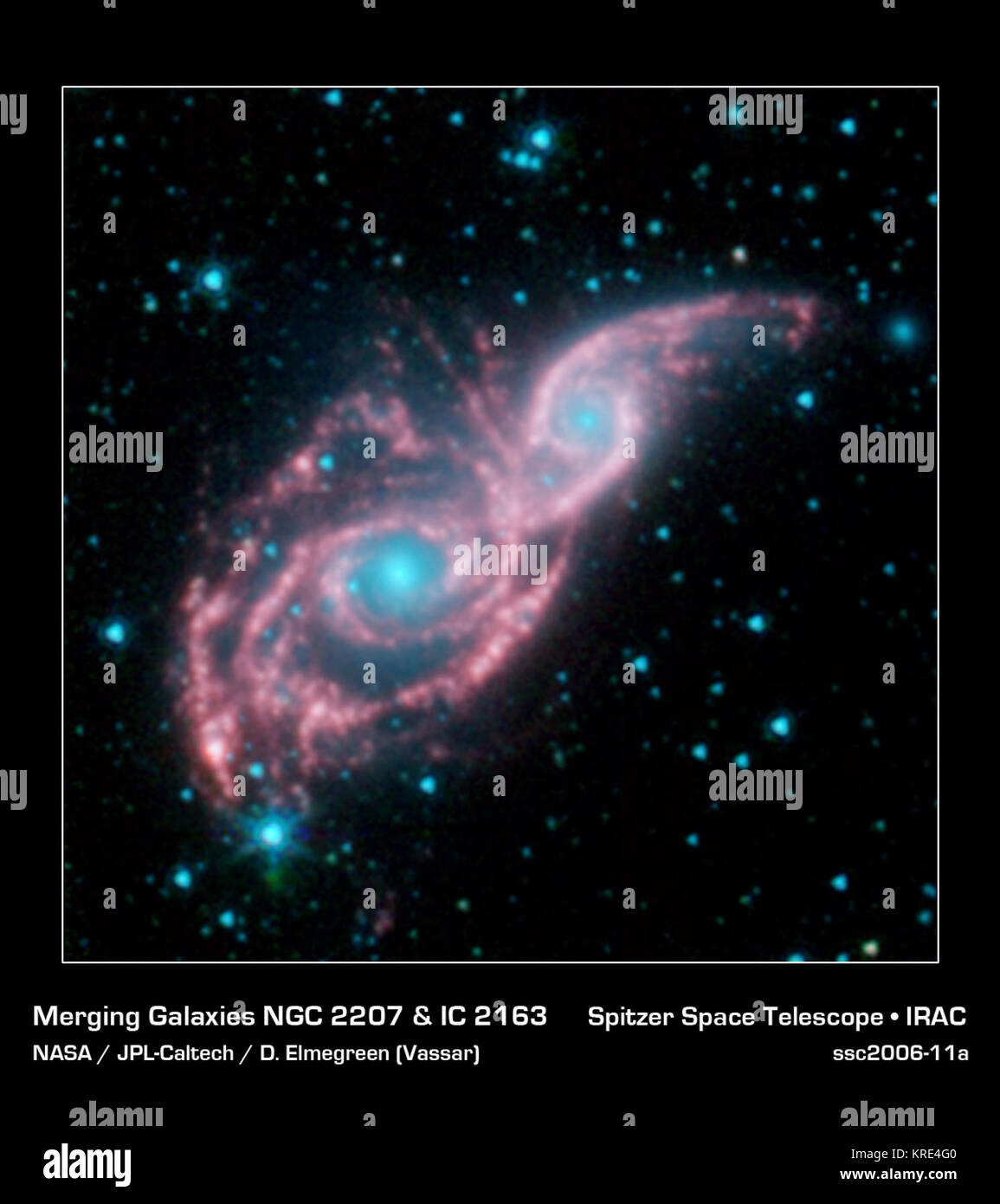 Merging Galaxies NGC 2207 & IC 2163 Stock Photo - Alamy