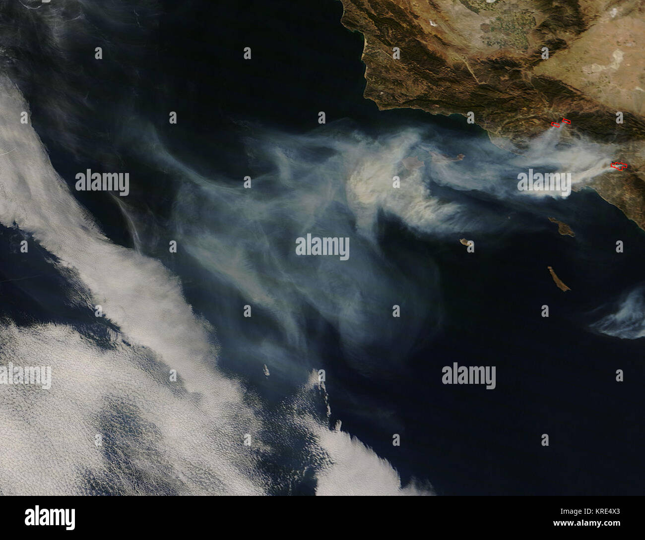 MODIS Fires in southern California November 2008 Stock Photo - Alamy