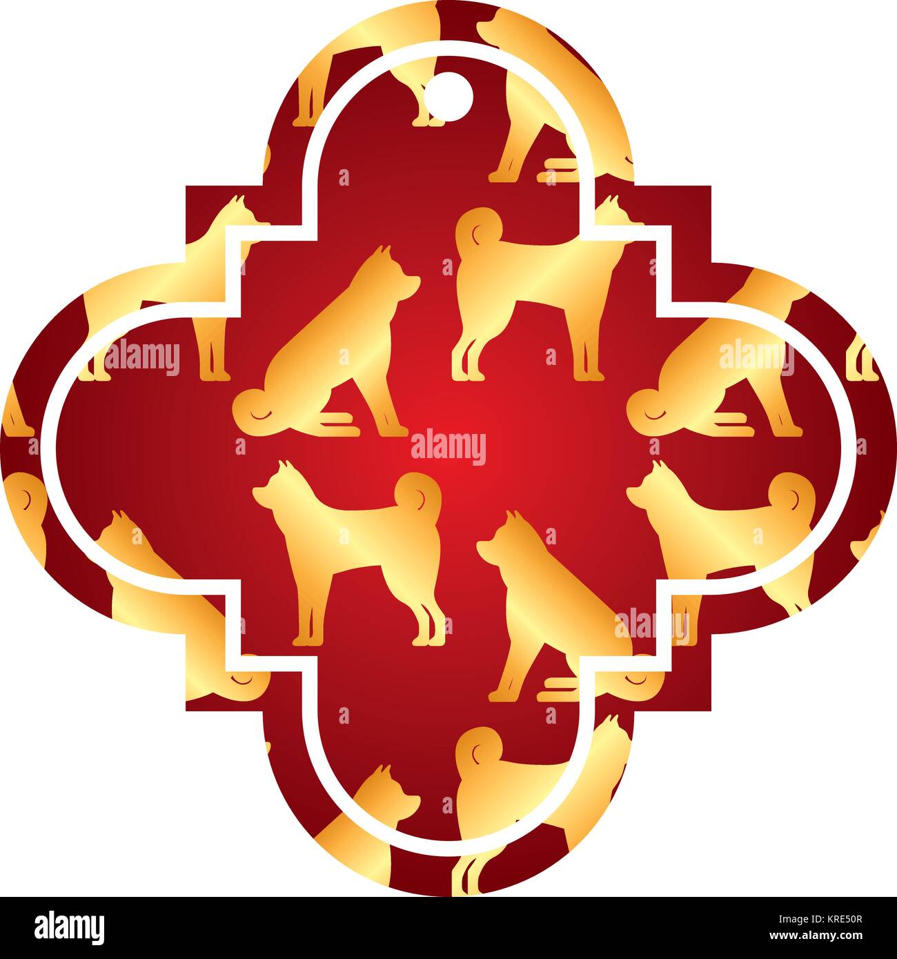 tag chinese dog zodiac calendar pattern icon Stock Vector Image & Art ...