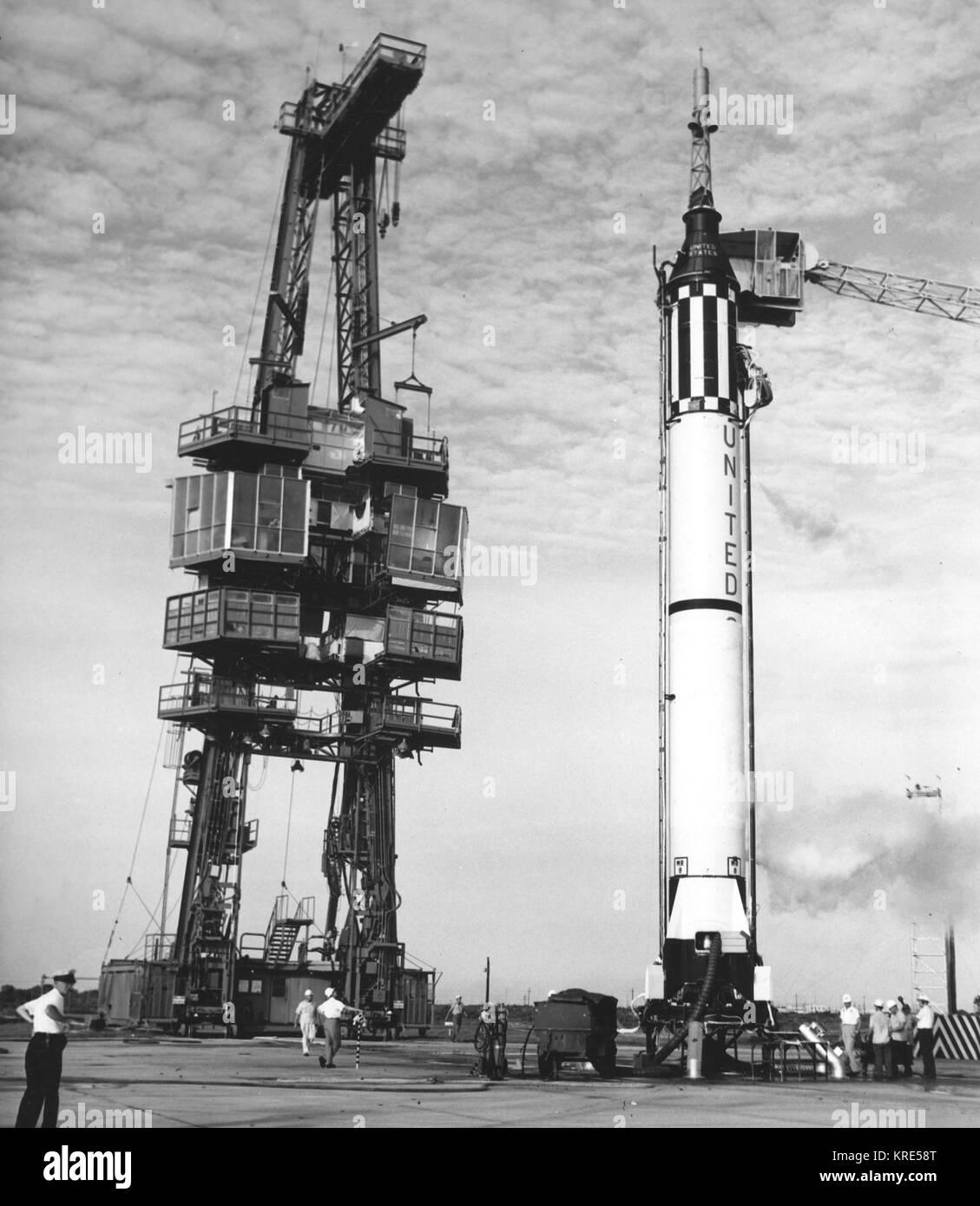Mercury-Redstone 4 July 19 launch attempt 61-MR4-65 Stock Photo - Alamy