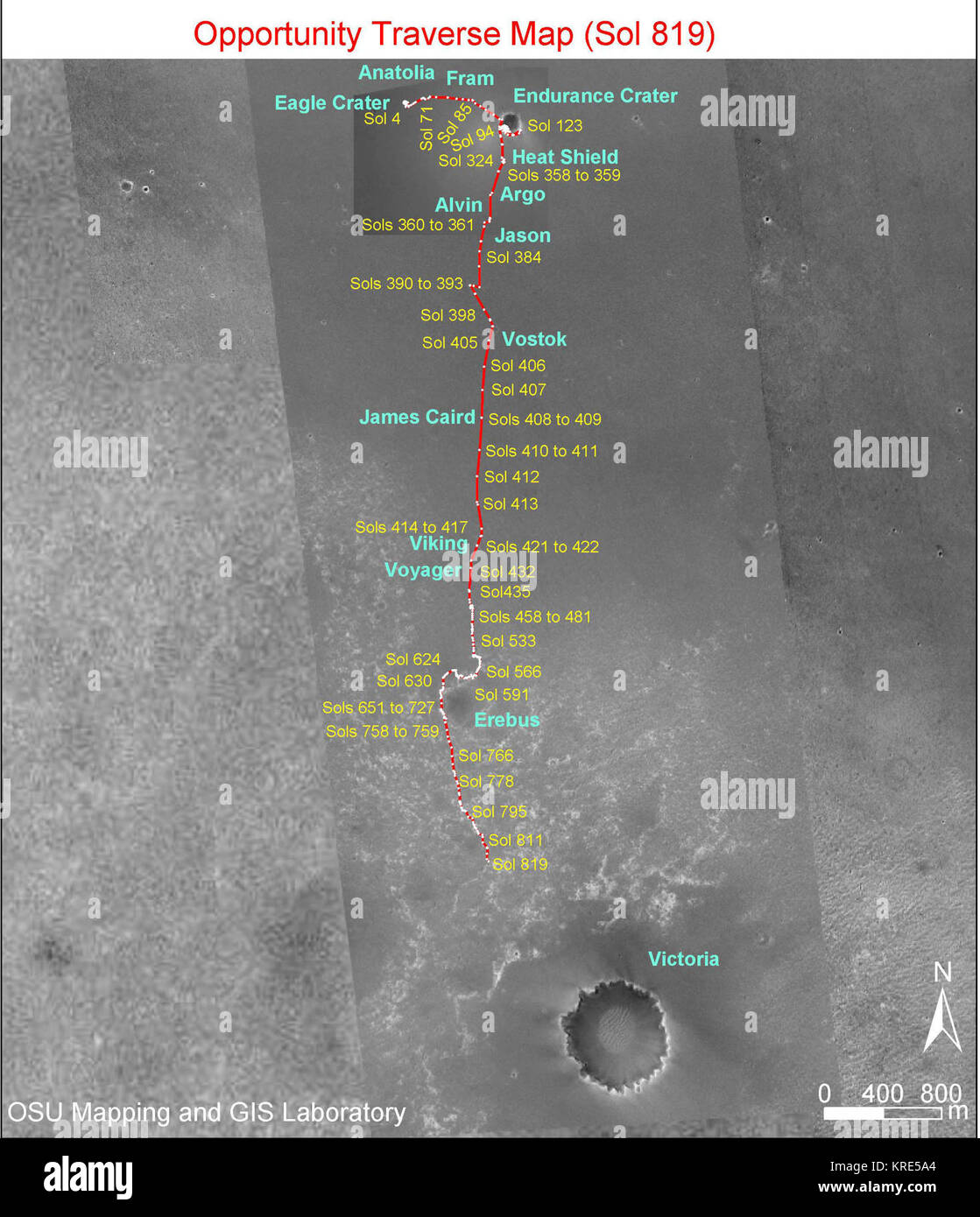 Mars Rover Curiosity Traverse Map