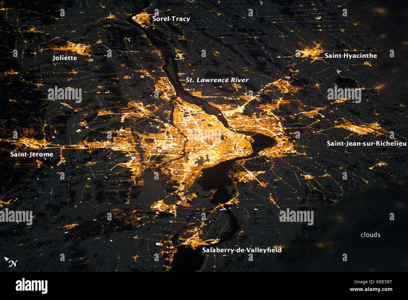 Montreal at Night - NASA Earth Observatory Stock Photo - Alamy